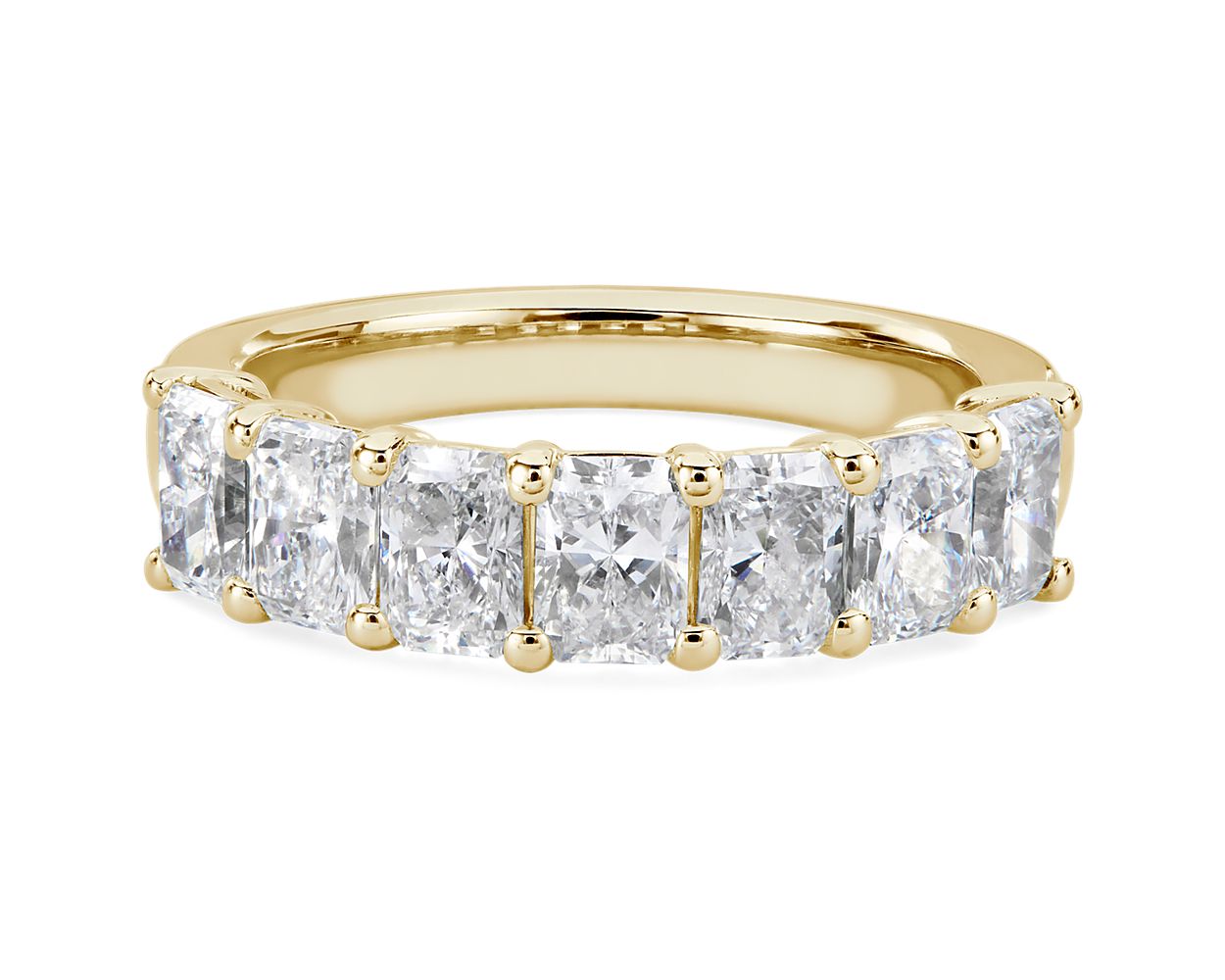 Seven Stone Radiant Shape Diamond Ring in 18k Yellow Gold (2 ct. tw.)