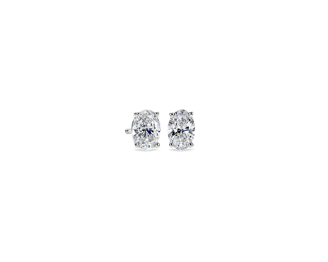 Lab Grown Diamond Oval Cut Stud Earrings in 14k White Gold (1 ct. tw.)
