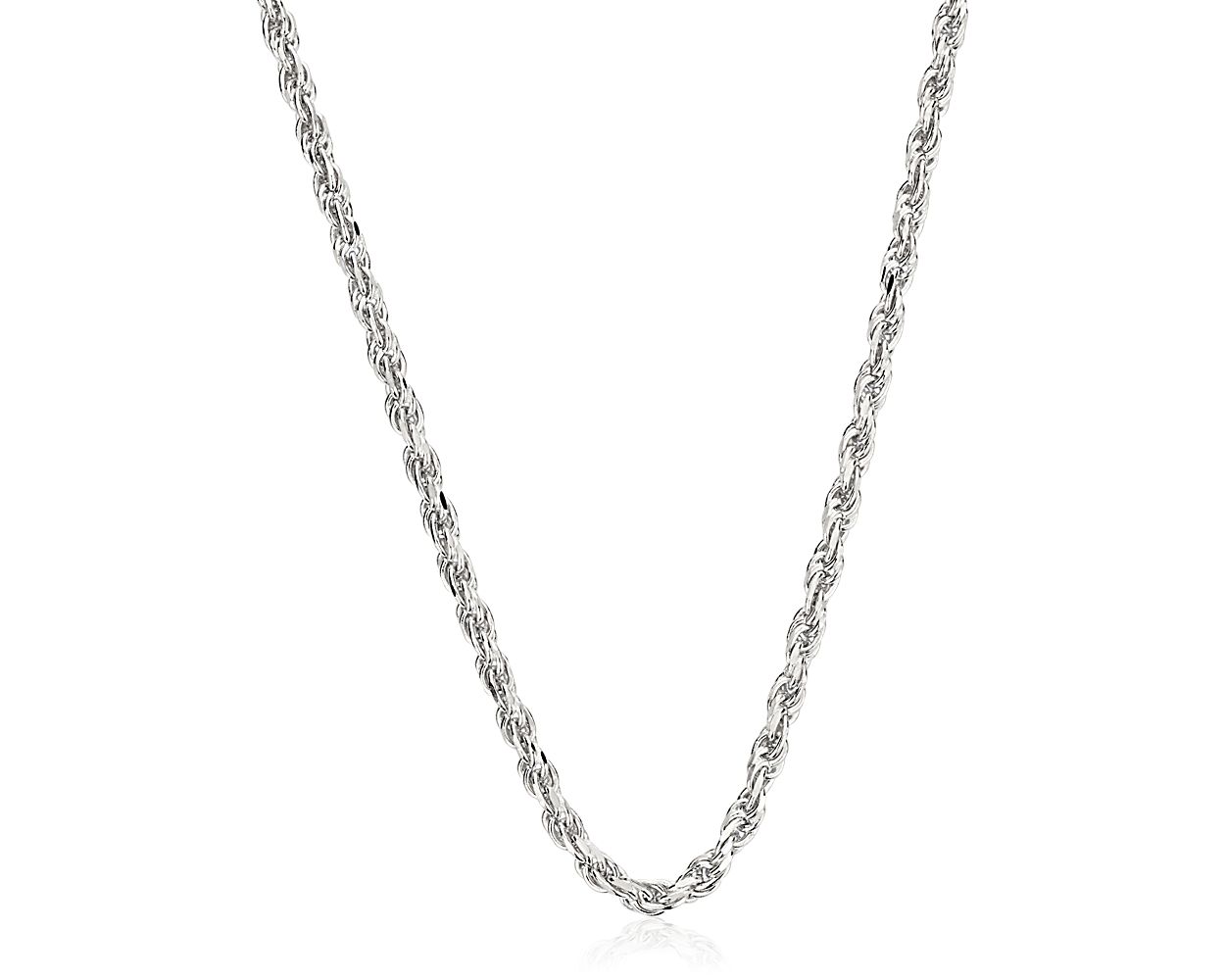 22" Rope Chain in 14k White Gold (1.15 mm)