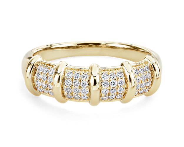 Diamond Pavé Bar Ring in 14k Yellow Gold (1/4 ct. tw.)