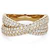Crossover Pave Diamond Ring in 14k Yellow Gold (1 ct. tw.)