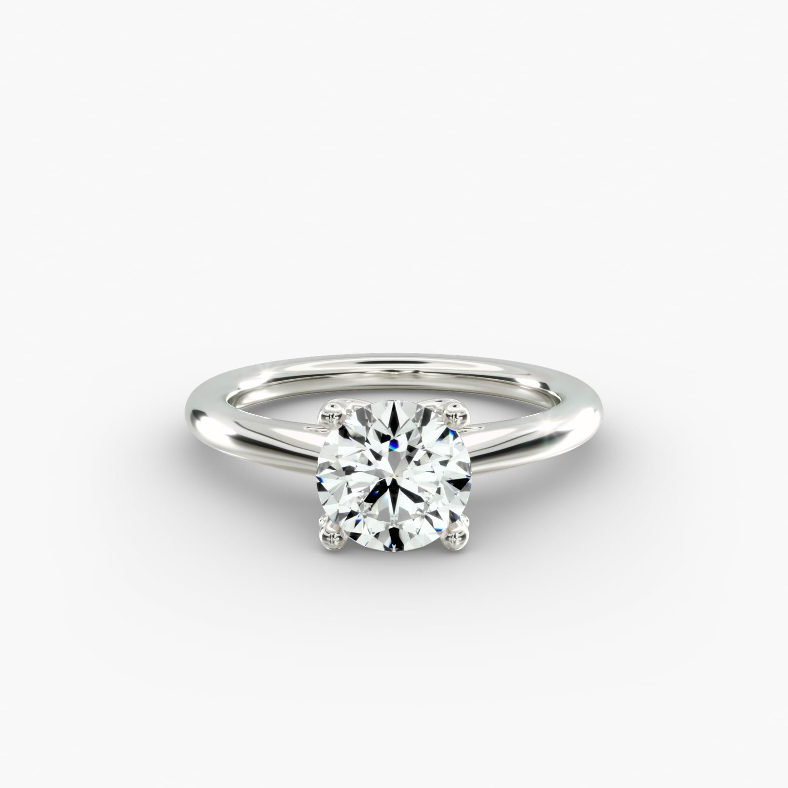 Leaf Solitaire Plus Diamond Engagement Ring in Platinum