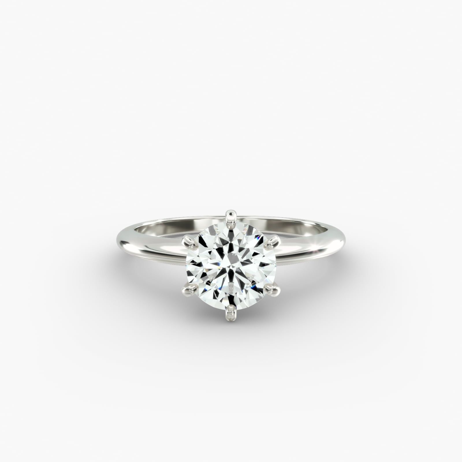 Classic Six-Prong Solitaire Engagement Ring in Platinum