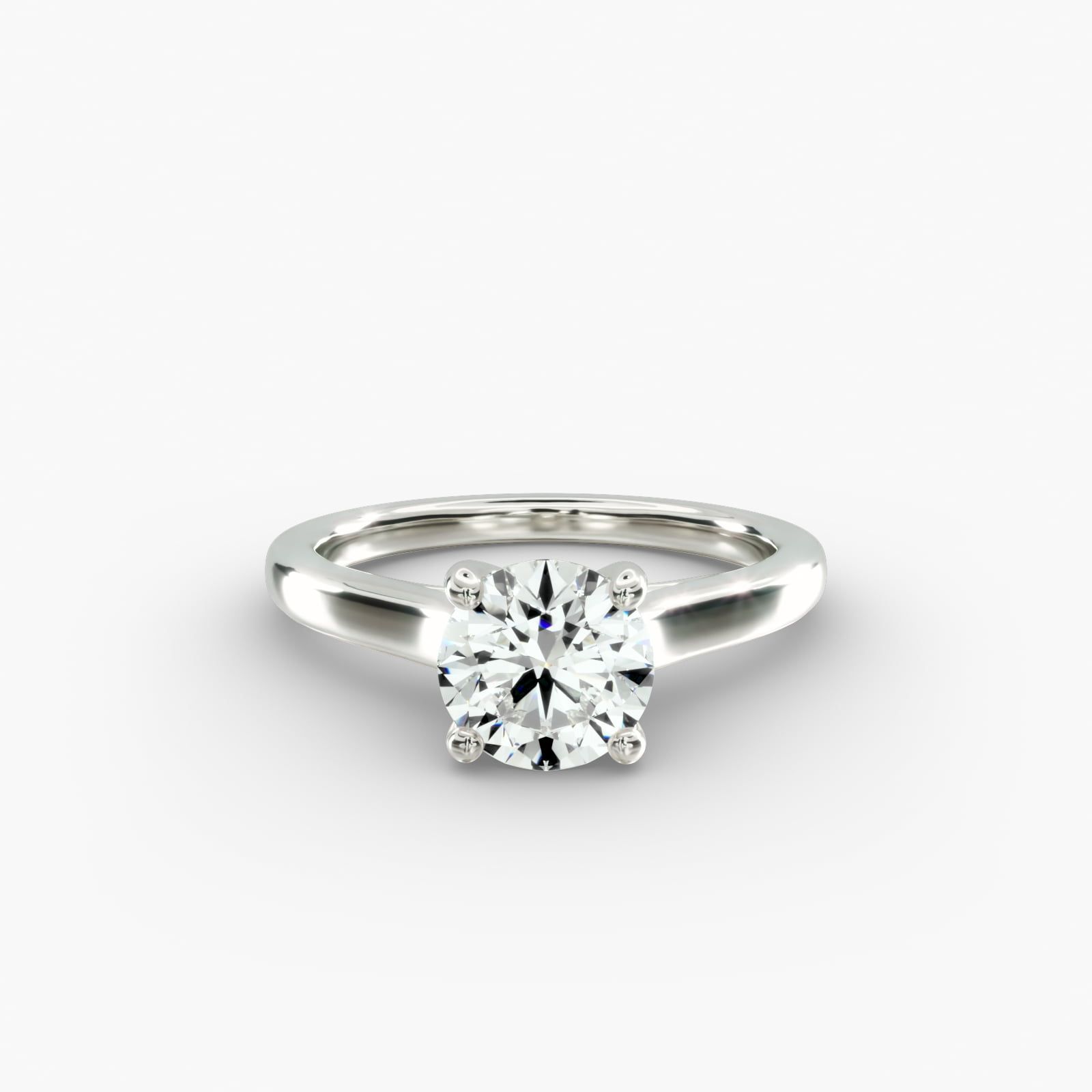 Twist Bridge Solitaire Engagement Ring in Platinum