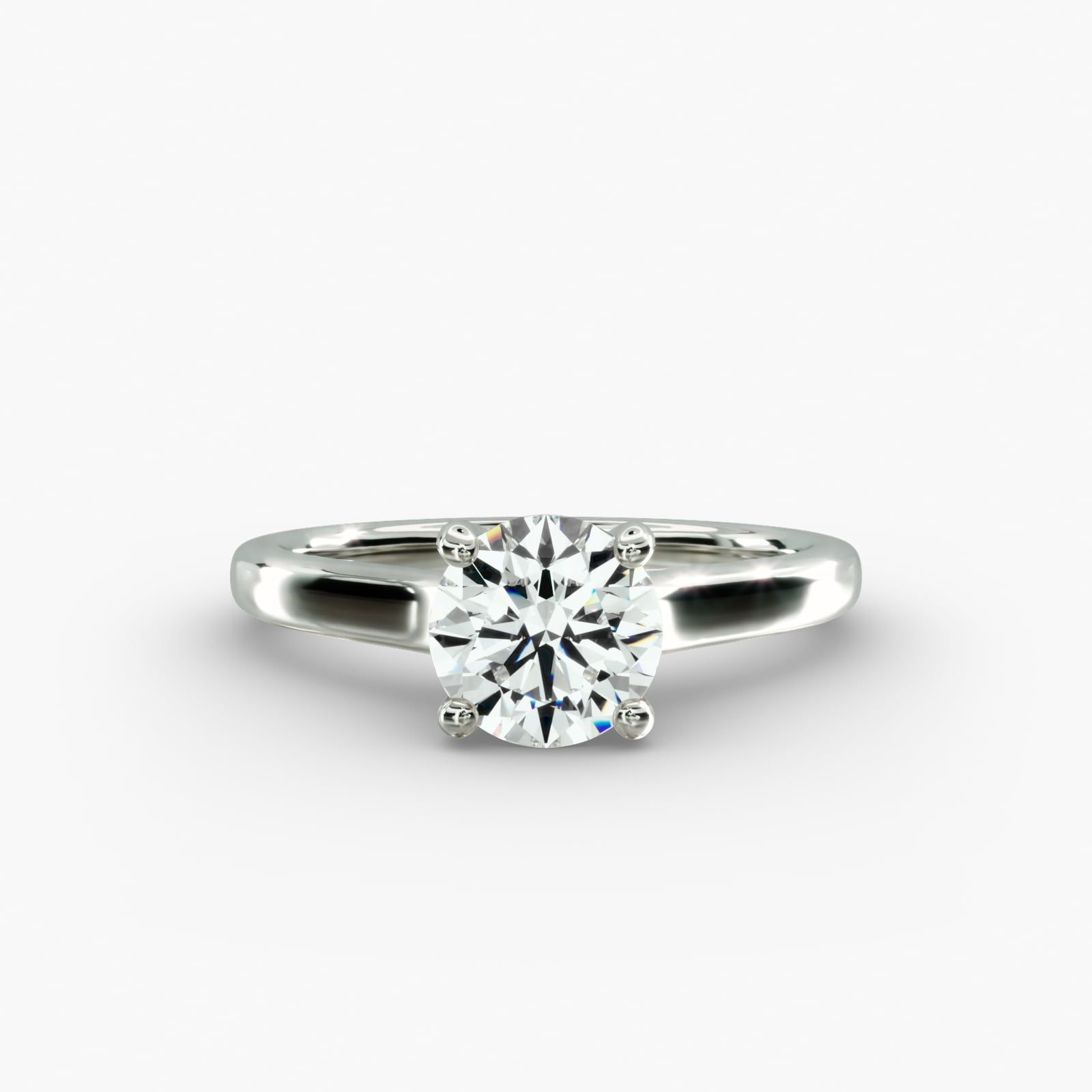 Twist Bridge Solitaire Engagement Ring in Platinum