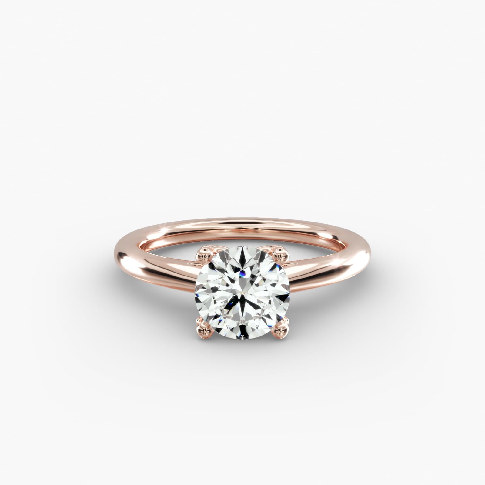 Leaf Solitaire Plus Diamond Engagement Ring in 14k Rose Gold