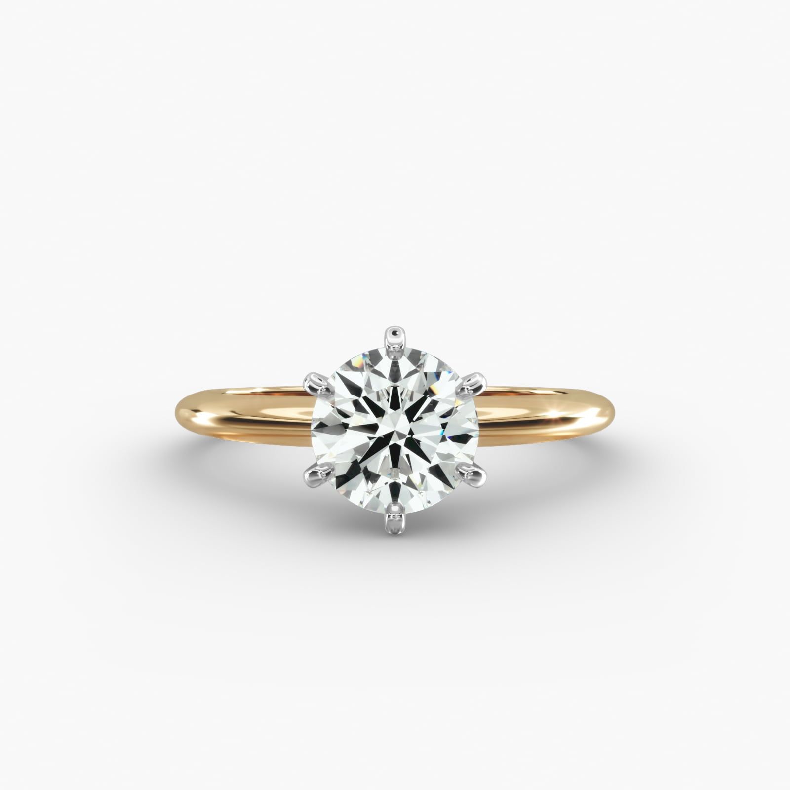Classic Six-Prong Solitaire Engagement Ring in 18k Yellow Gold