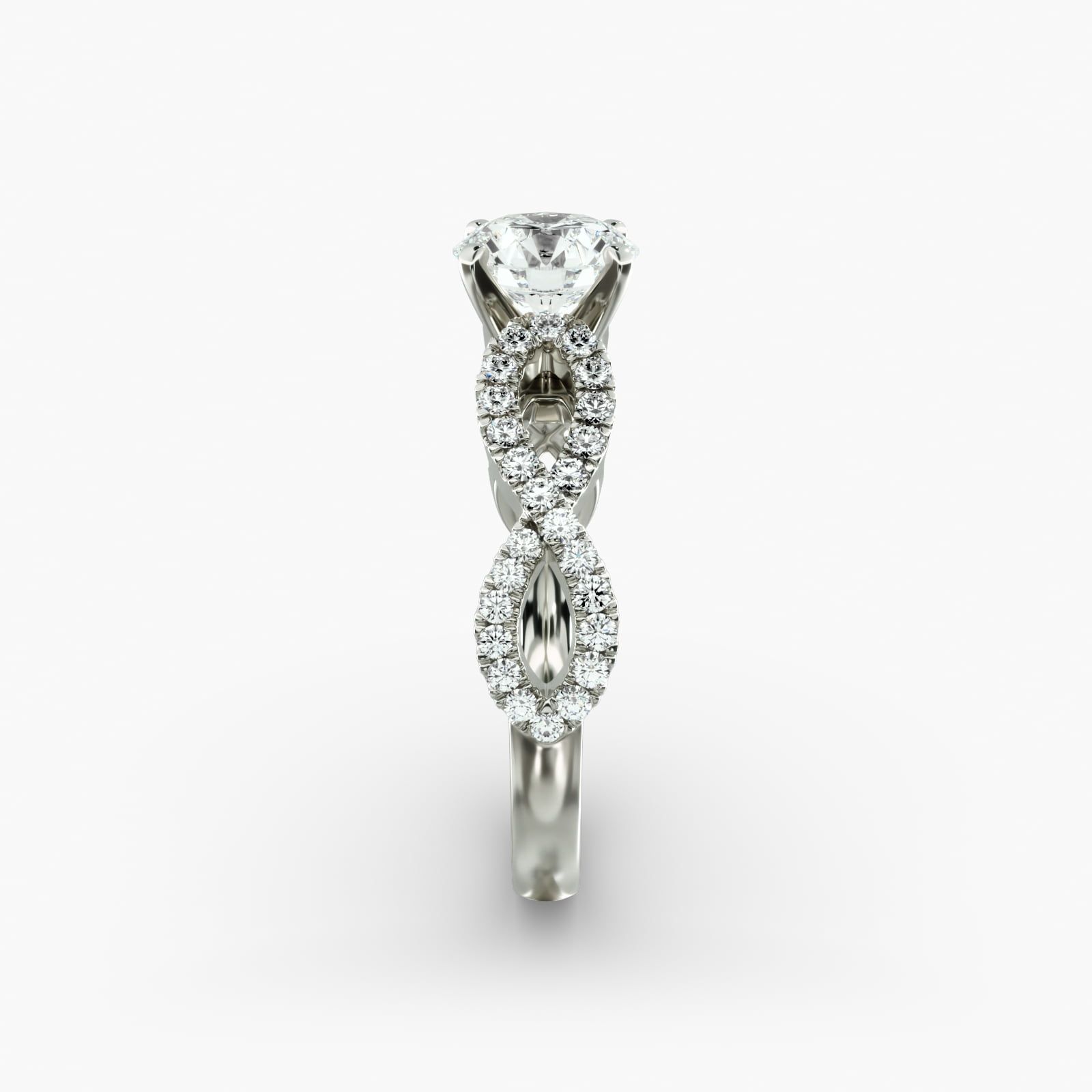 Infinity Twist Micropavé Diamond Engagement Ring in Platinum (1/4 ct. tw.)