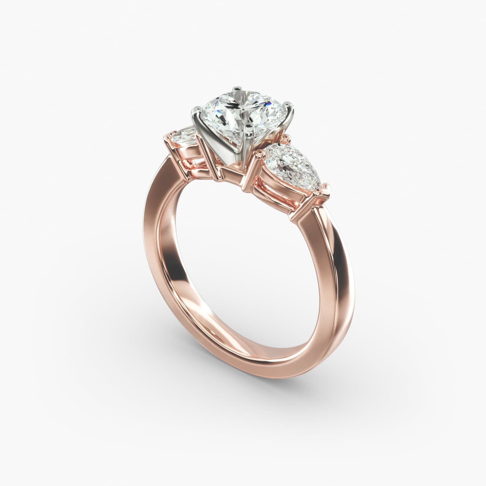 Classic Pear Shaped Diamond Engagement Ring in 14k Rose Gold (1/2 ct. tw.)