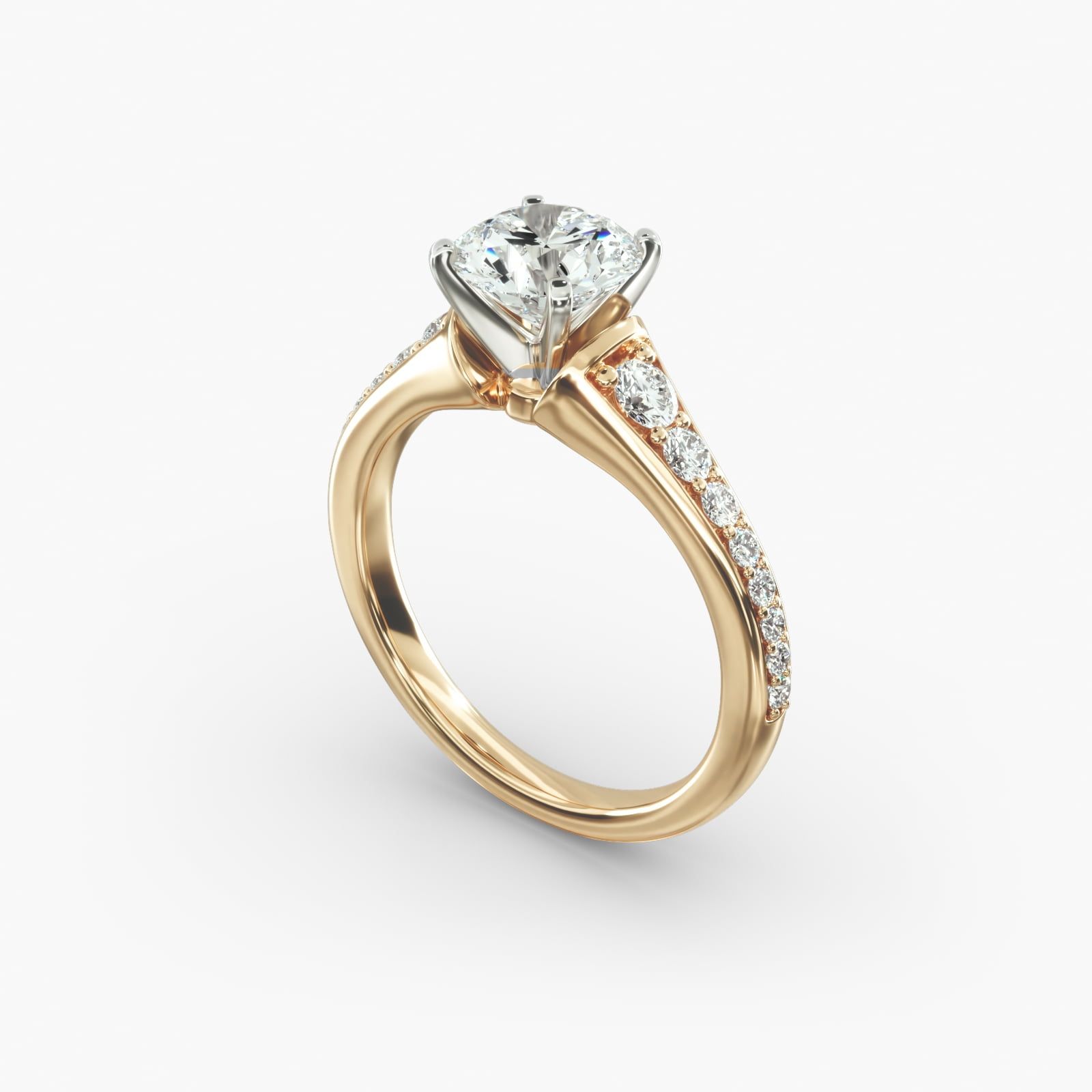 Graduated Diamond Engagement Ring in 18k Yellow Gold (1/3 ct. tw.)