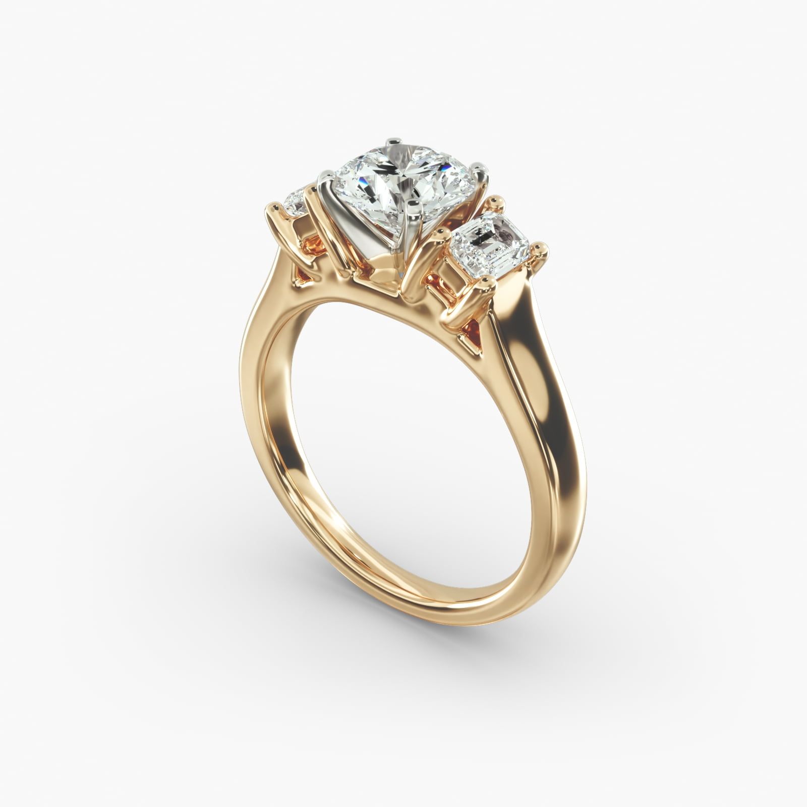ZAC ZAC POSEN Three-Stone Emerald-Cut Diamond Engagement Ring in 14K ...