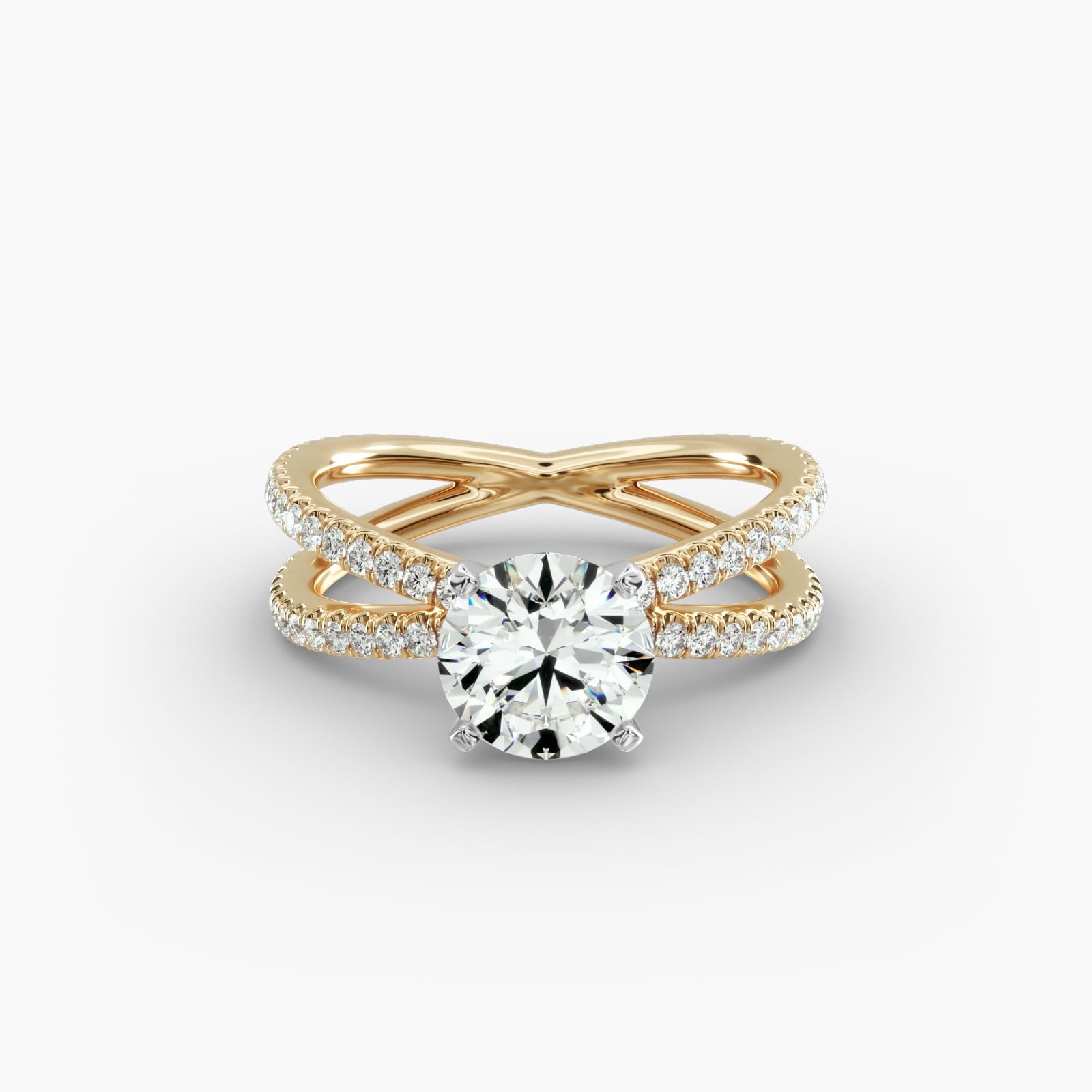 Blue Nile Studio Empress Diamond Engagement Ring in 18k Yellow Gold (1/ ...