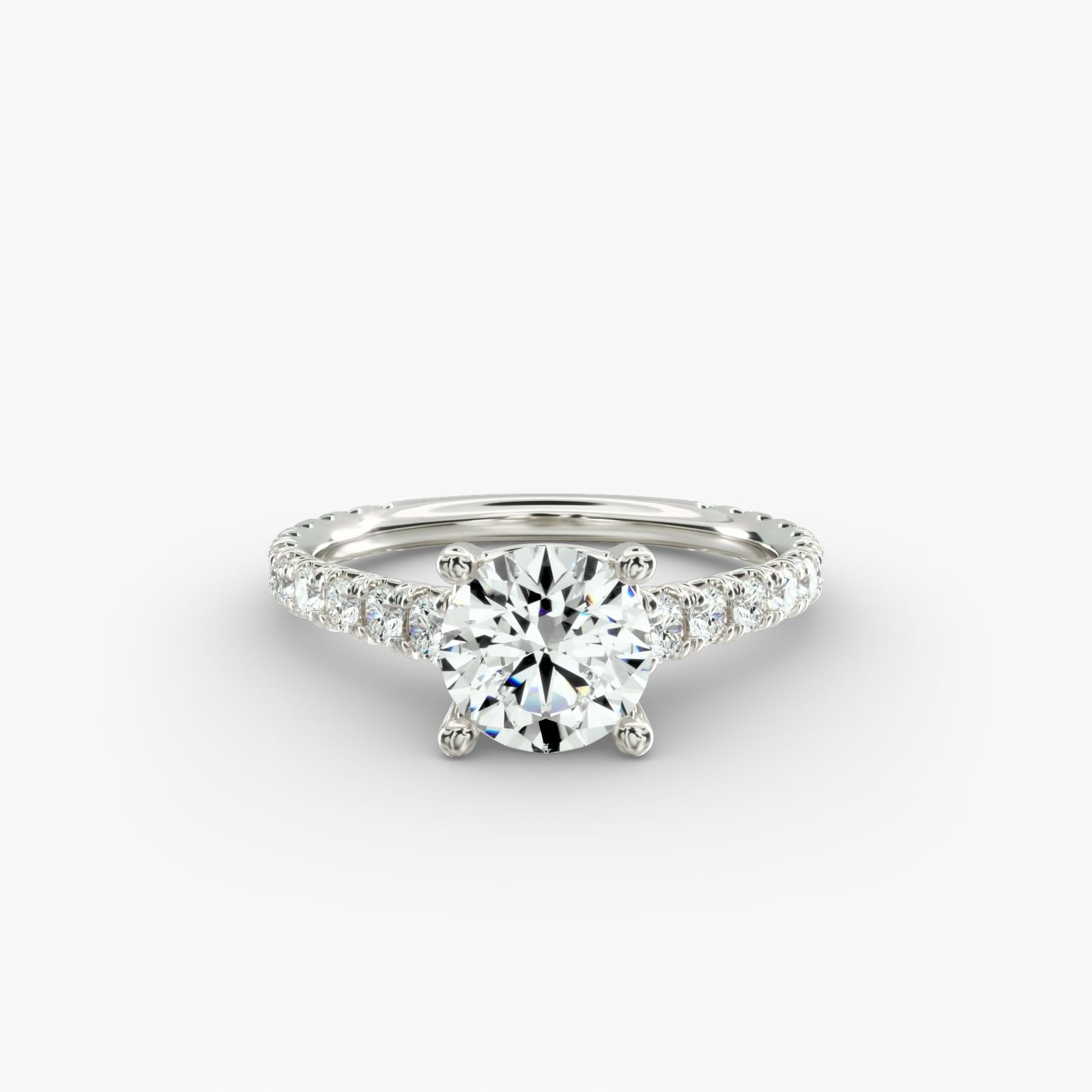 The Gallery Collection™ Cathedral Pavé Diamond Engagement Ring in 14k ...