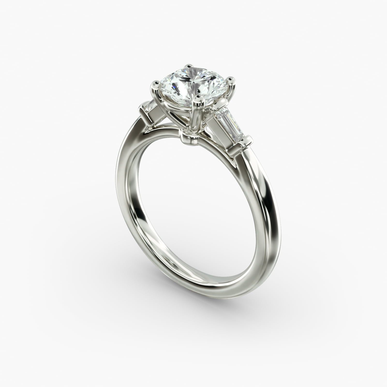 Tapered Baguette Diamond Engagement Ring in Platinum (1/6 ct. tw.)
