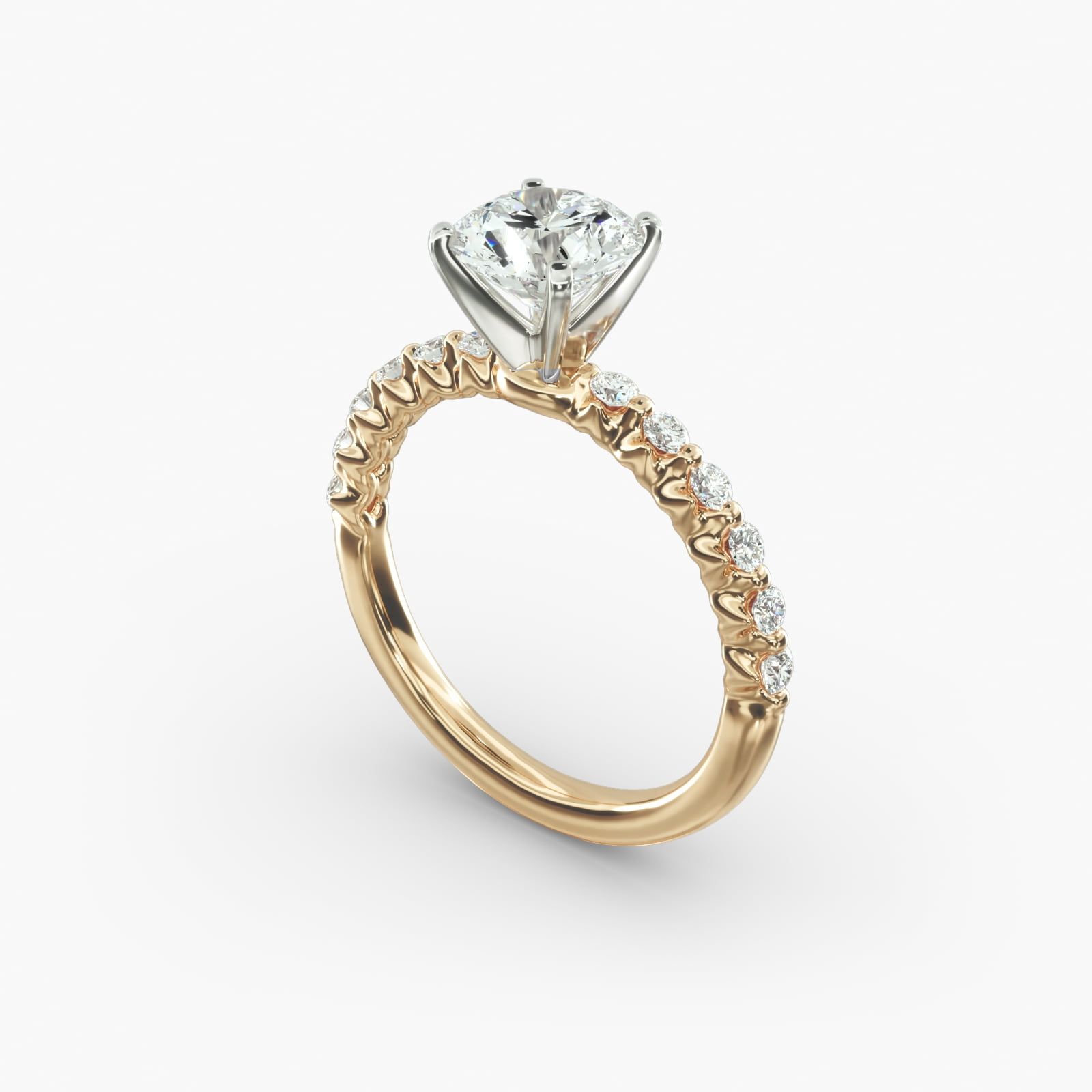 Floating Diamond Engagement Ring in 14k Yellow Gold 1 4 ct.tw