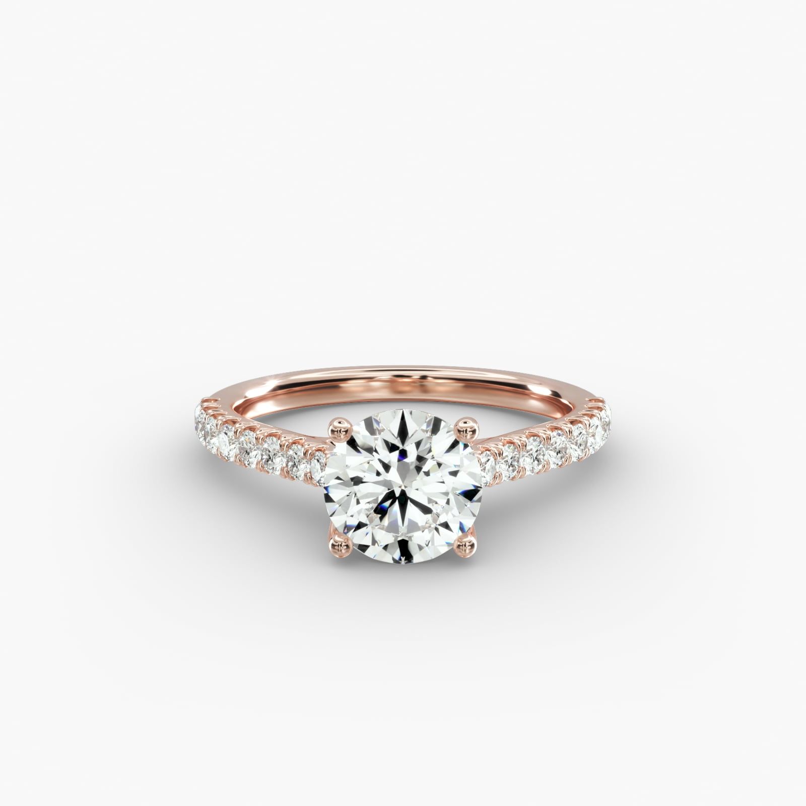 Modern Trellis Diamond Engagement Ring in 14K Rose Gold
