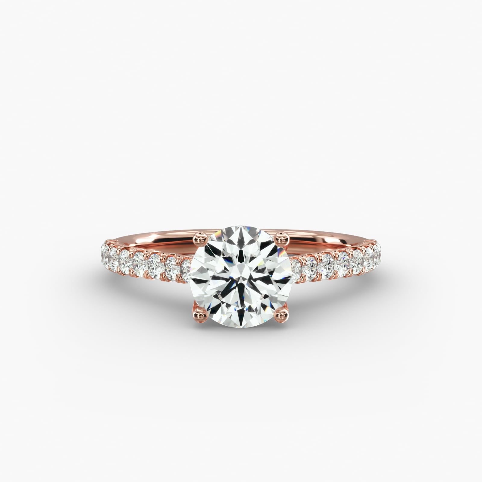 Modern Trellis Diamond Engagement Ring in 14K Rose Gold