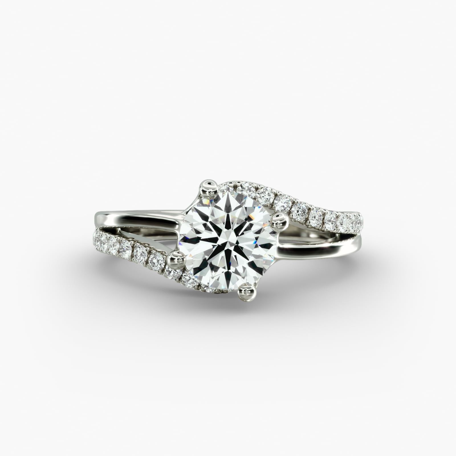 Spiral Pavé Engagement Ring in Platinum (1/5 ct. tw.)