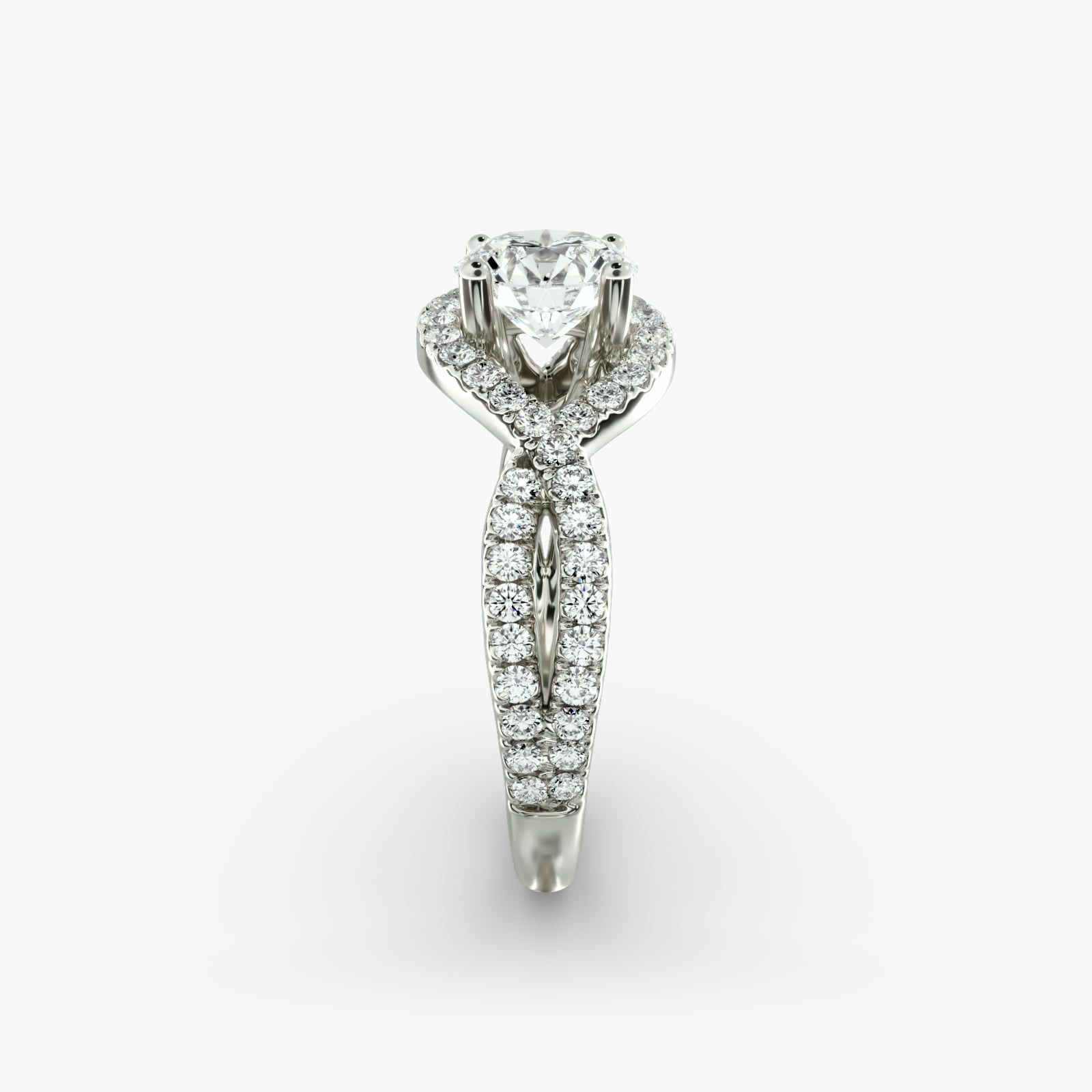 Twisted Halo Diamond Engagement Ring in 14k White Gold (1/3 ct. tw.)