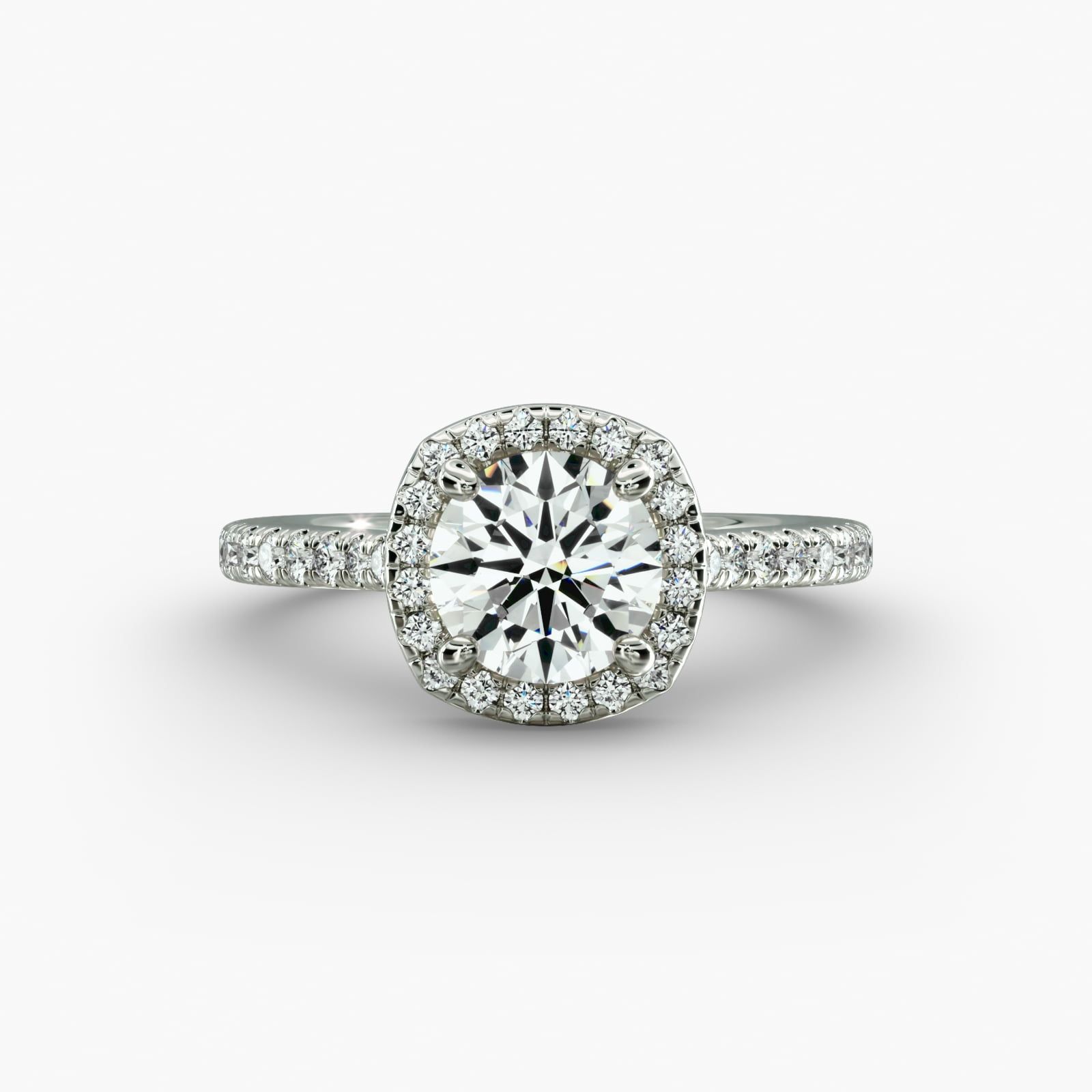 Halo Diamond Bridge Engagement Ring in 14k White Gold (1/3 ct. tw.)