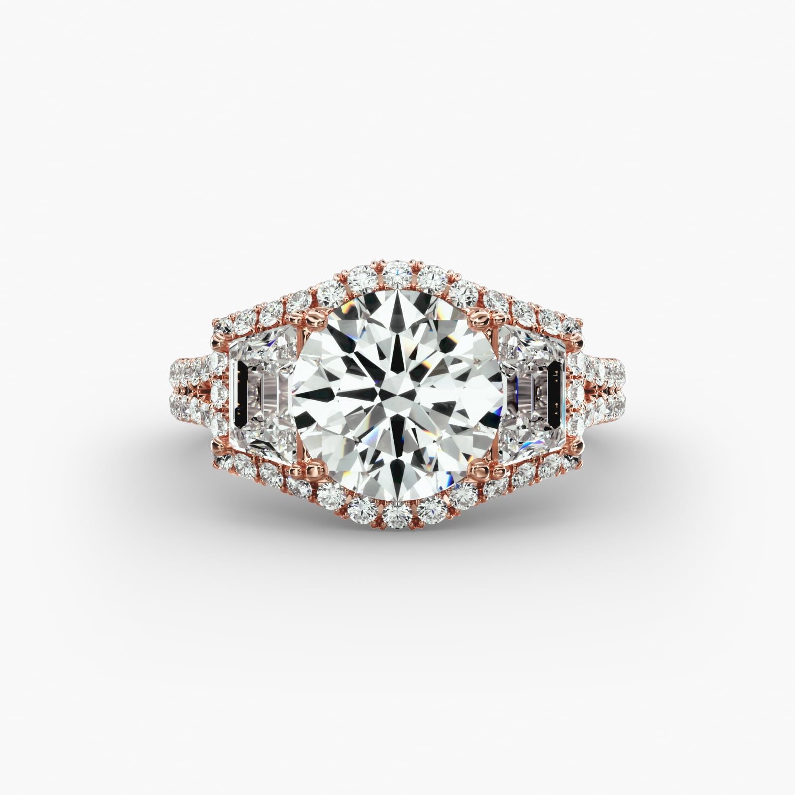 The Gallery Collection™ Vintage Three Stone Trapezoid Diamond ...