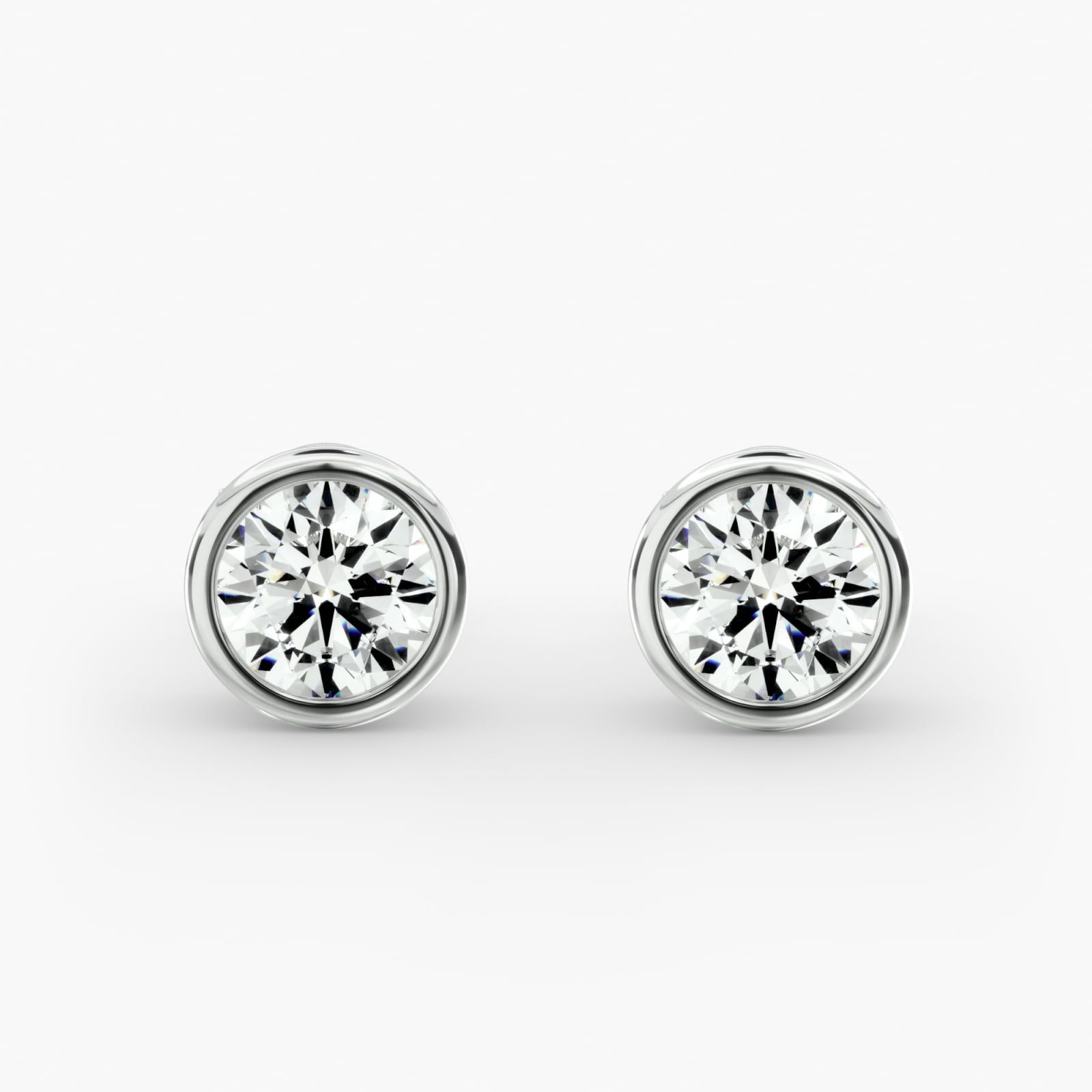 Bezel Set Earrings In Platinum (Setting)