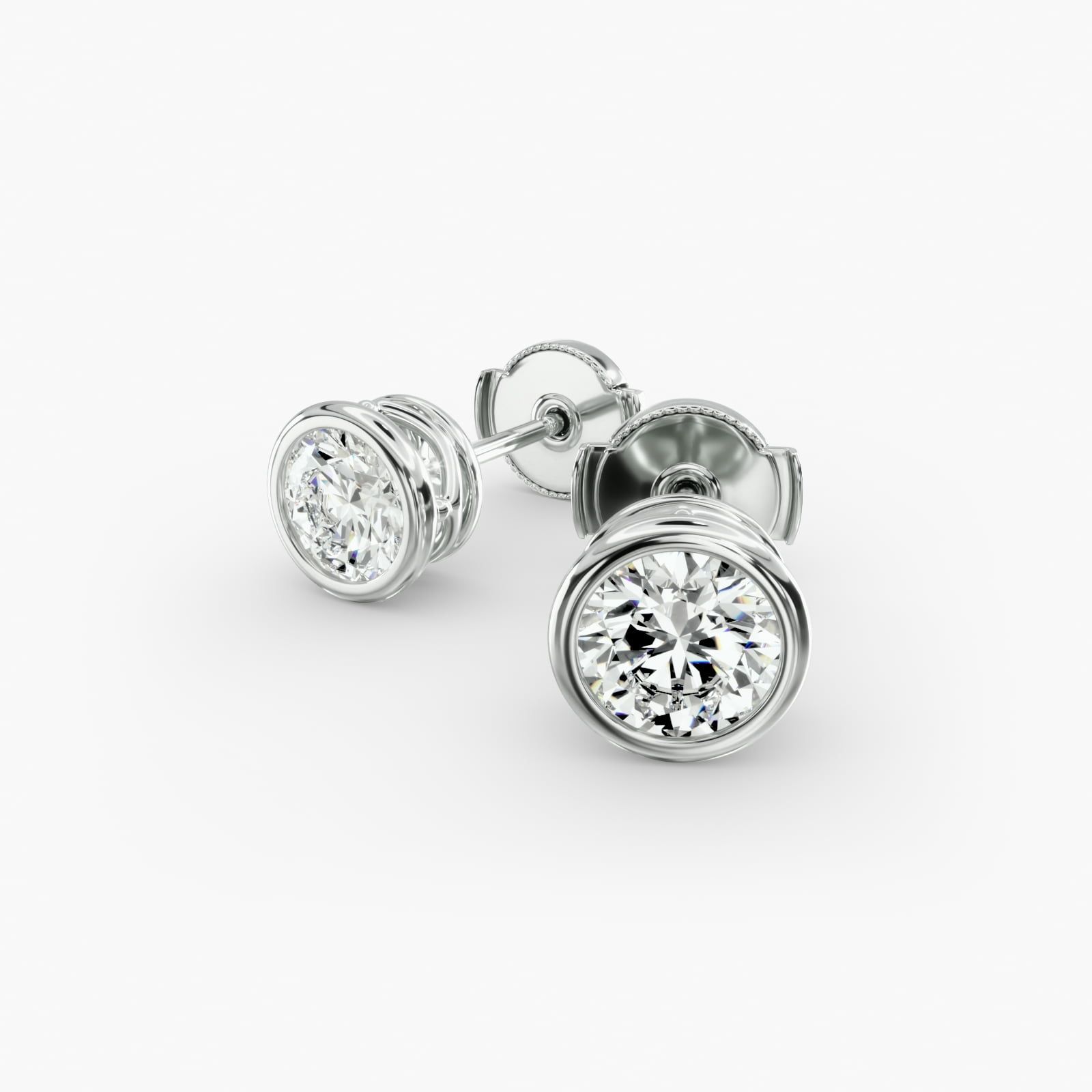 Bezel Set Earrings In Platinum (Setting)