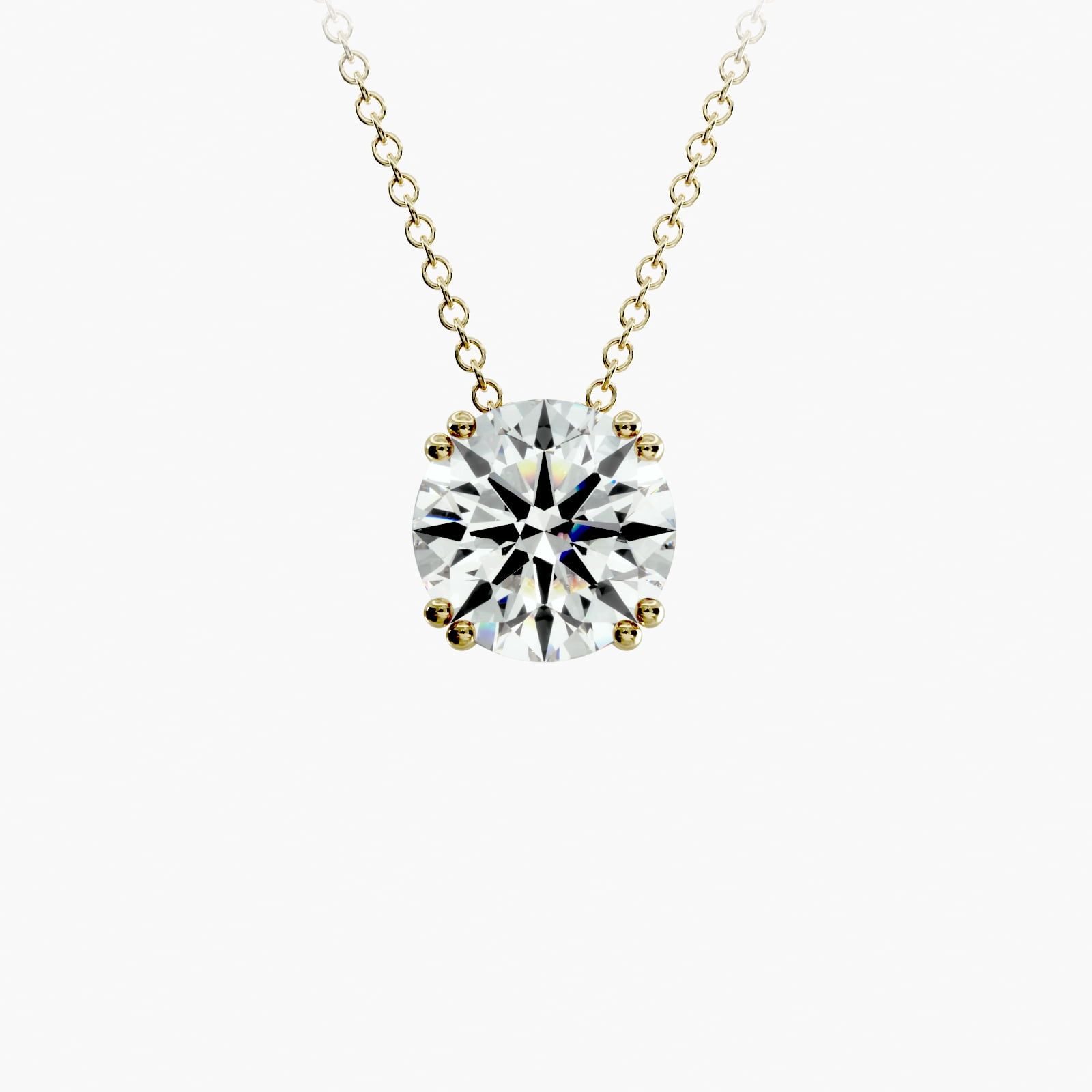 Double Prong Diamond Pendant In 14K Yellow Gold (Setting)