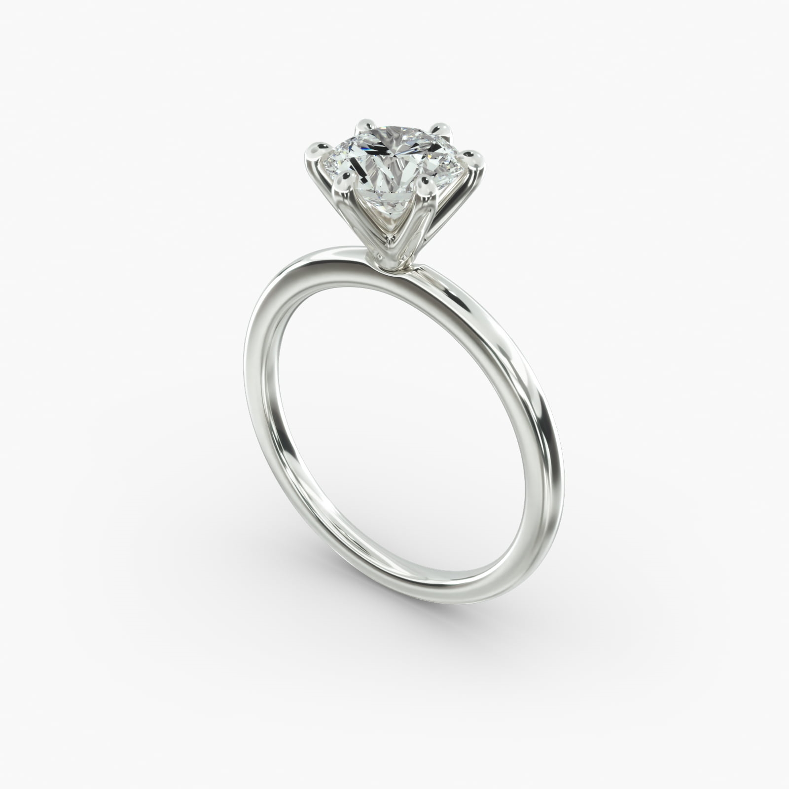 Solitaire Engagement Ring 6-Prong Nouveau Head