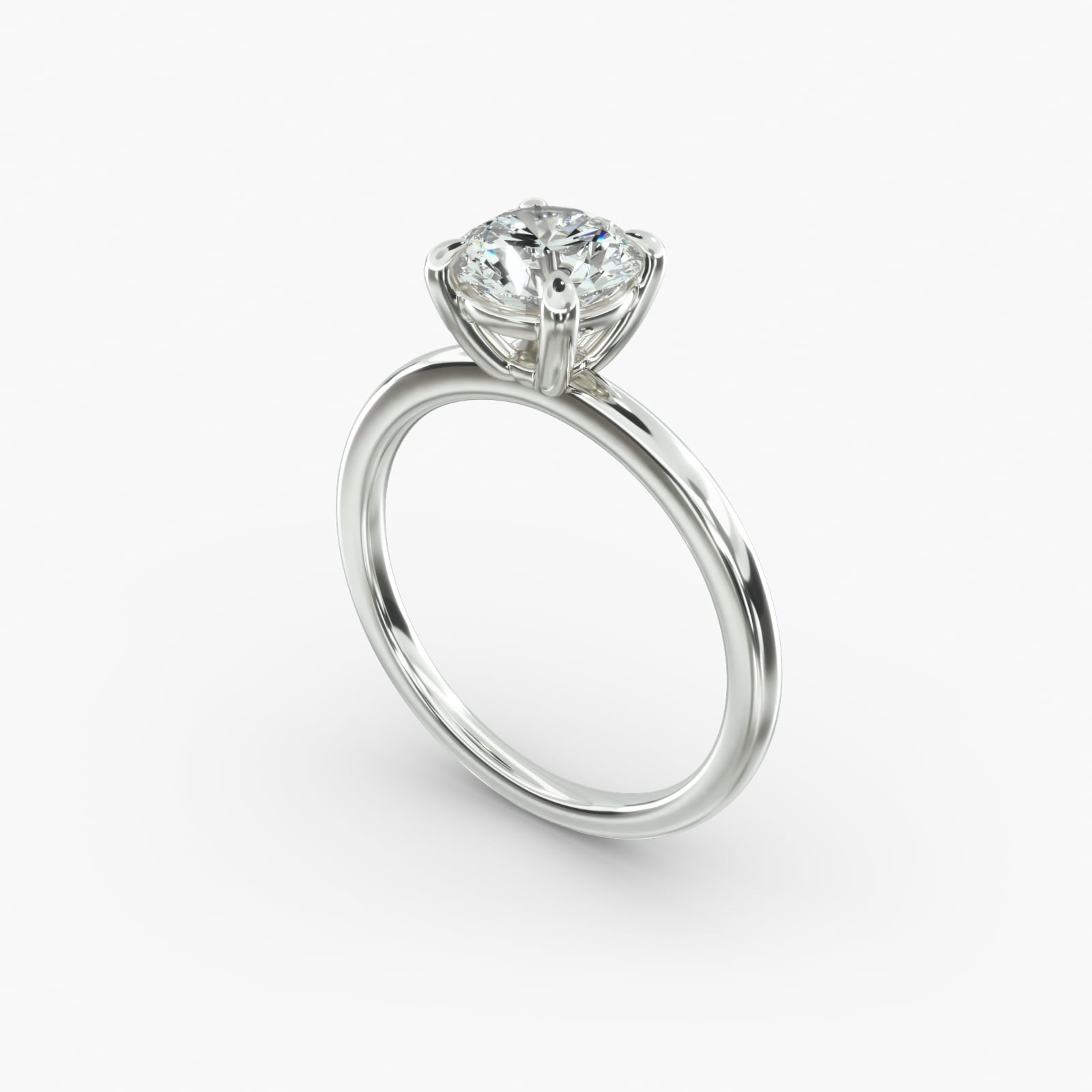 Solitaire Engagement Ring Classic Basket Head