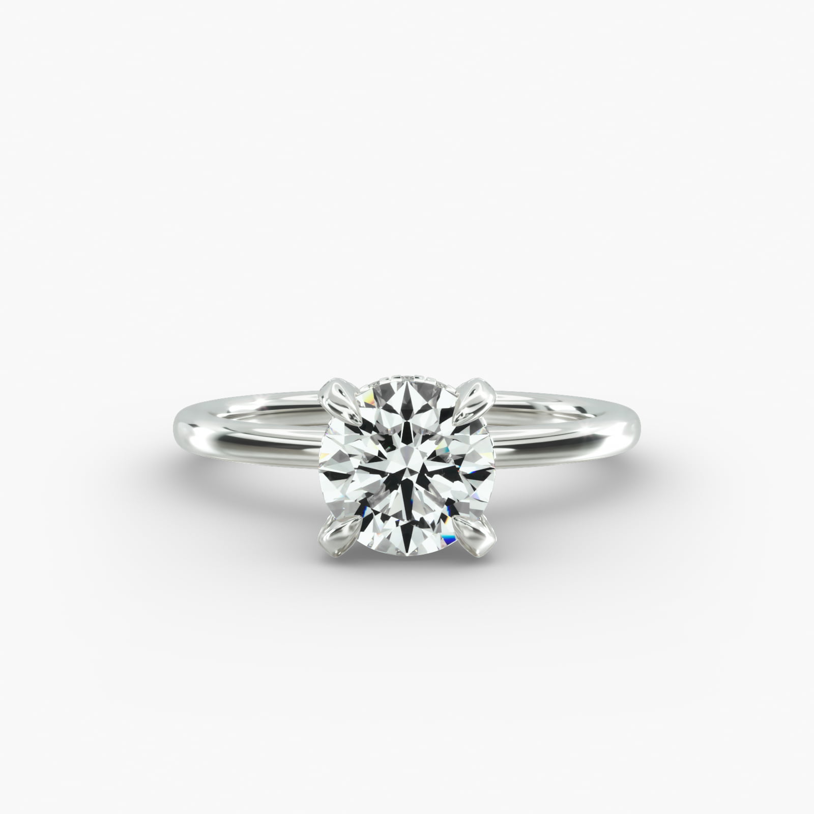 Solitaire Engagement Ring Diamond Basket Head