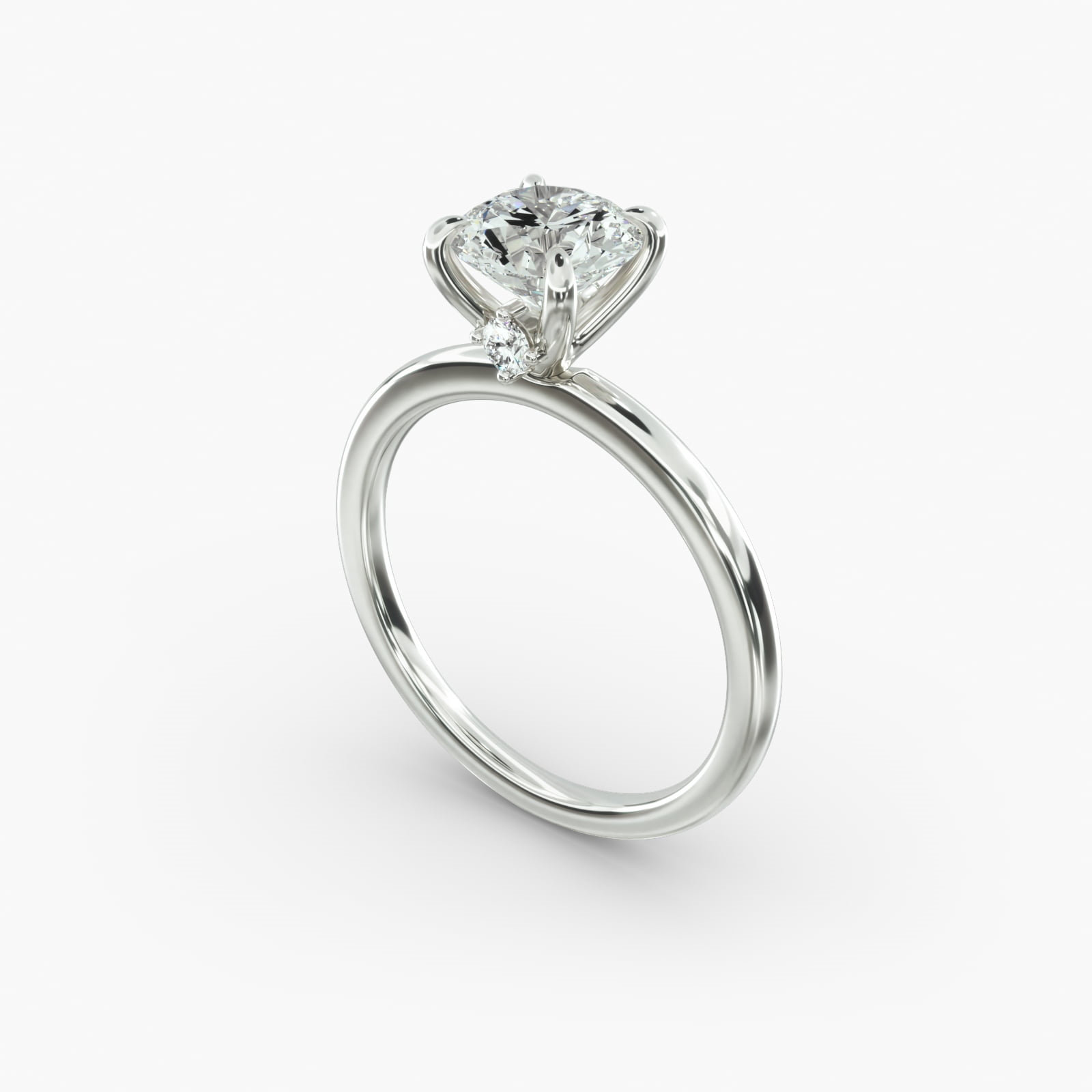 Solitaire Engagement Ring Secret Diamond Head