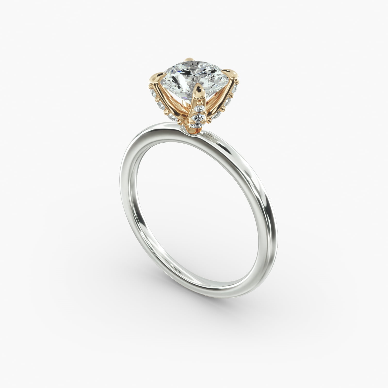 Solitaire Engagement Ring Diamond Tulip Head