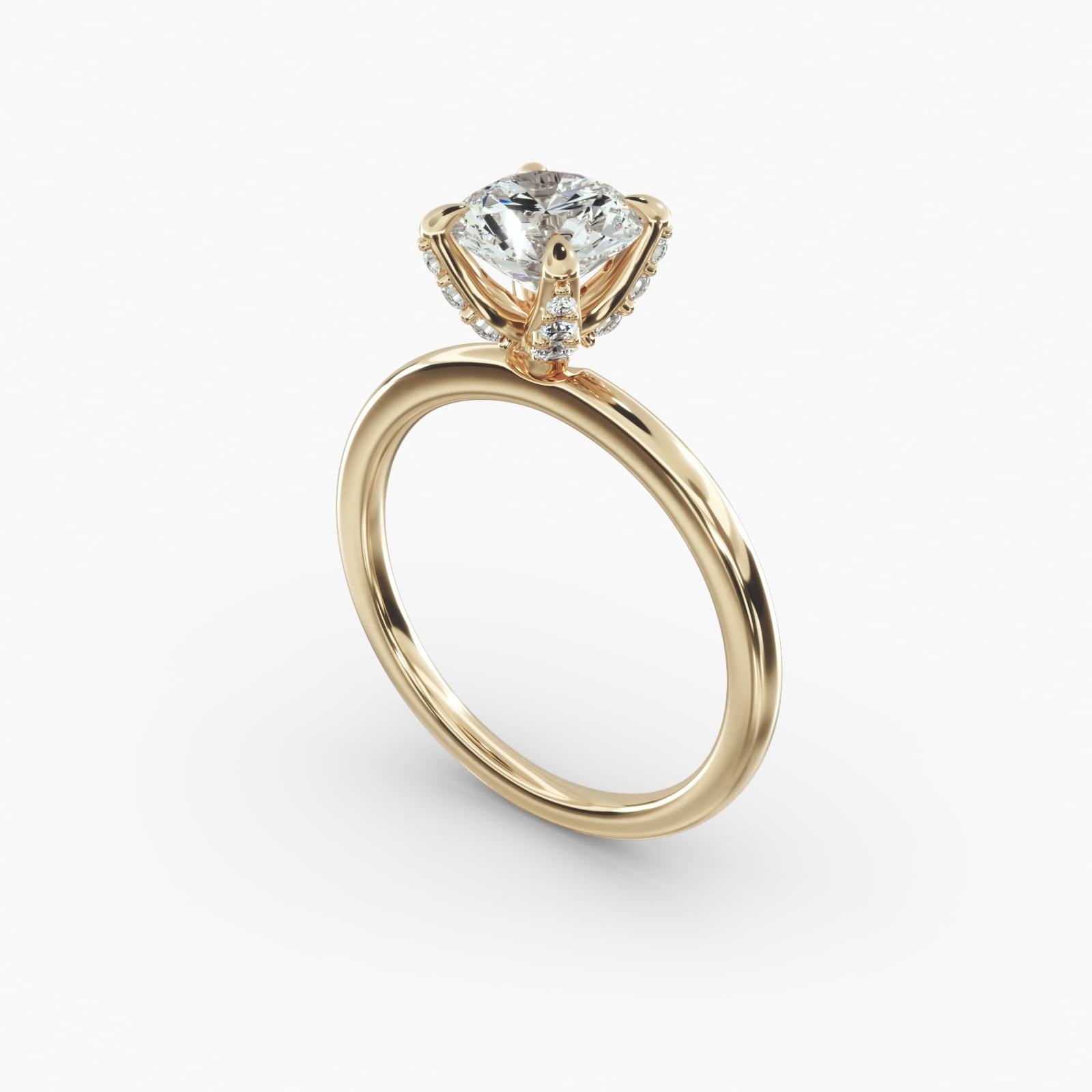 Solitaire Engagement Ring Diamond Tulip Head
