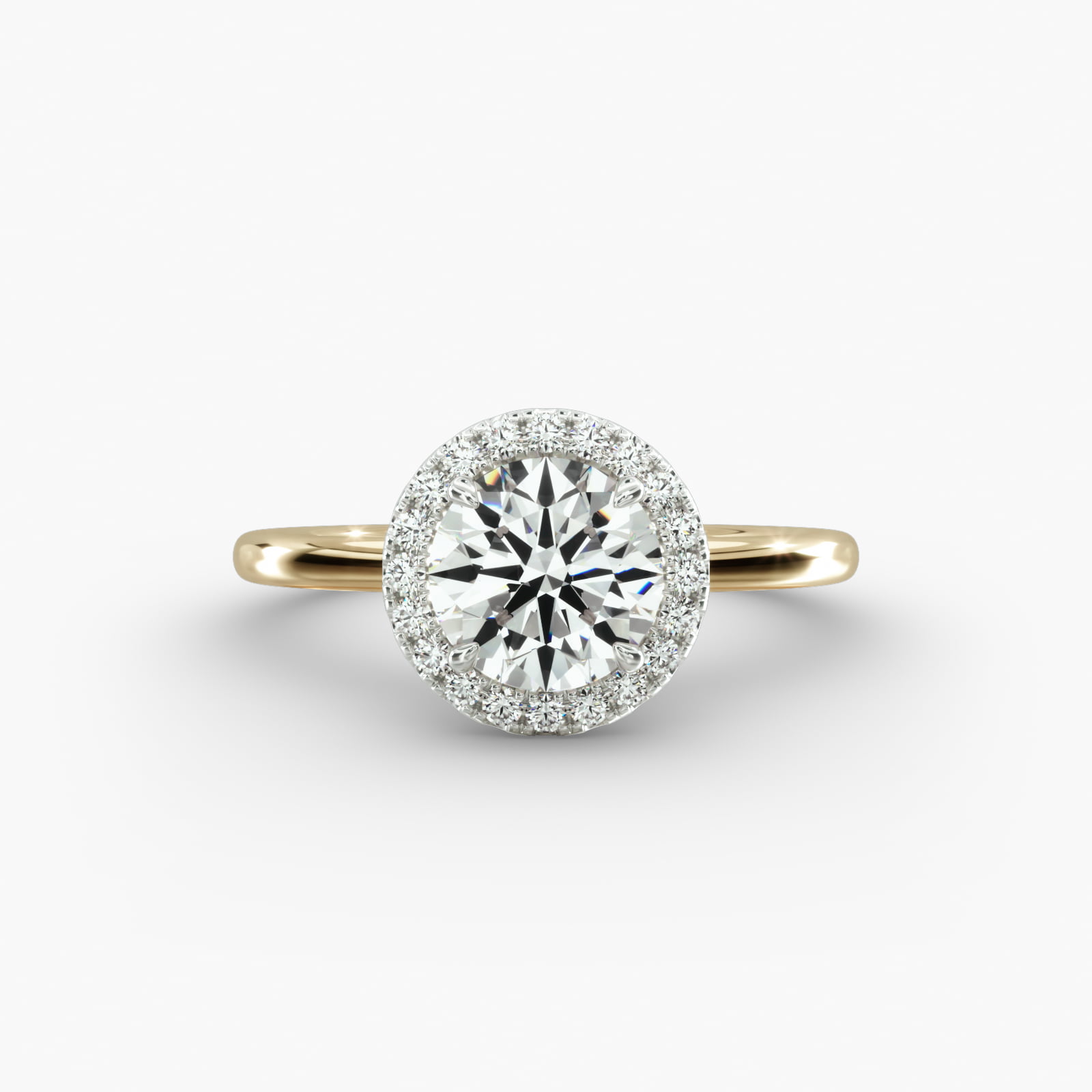 Solitaire Engagement Ring Classic Halo Head
