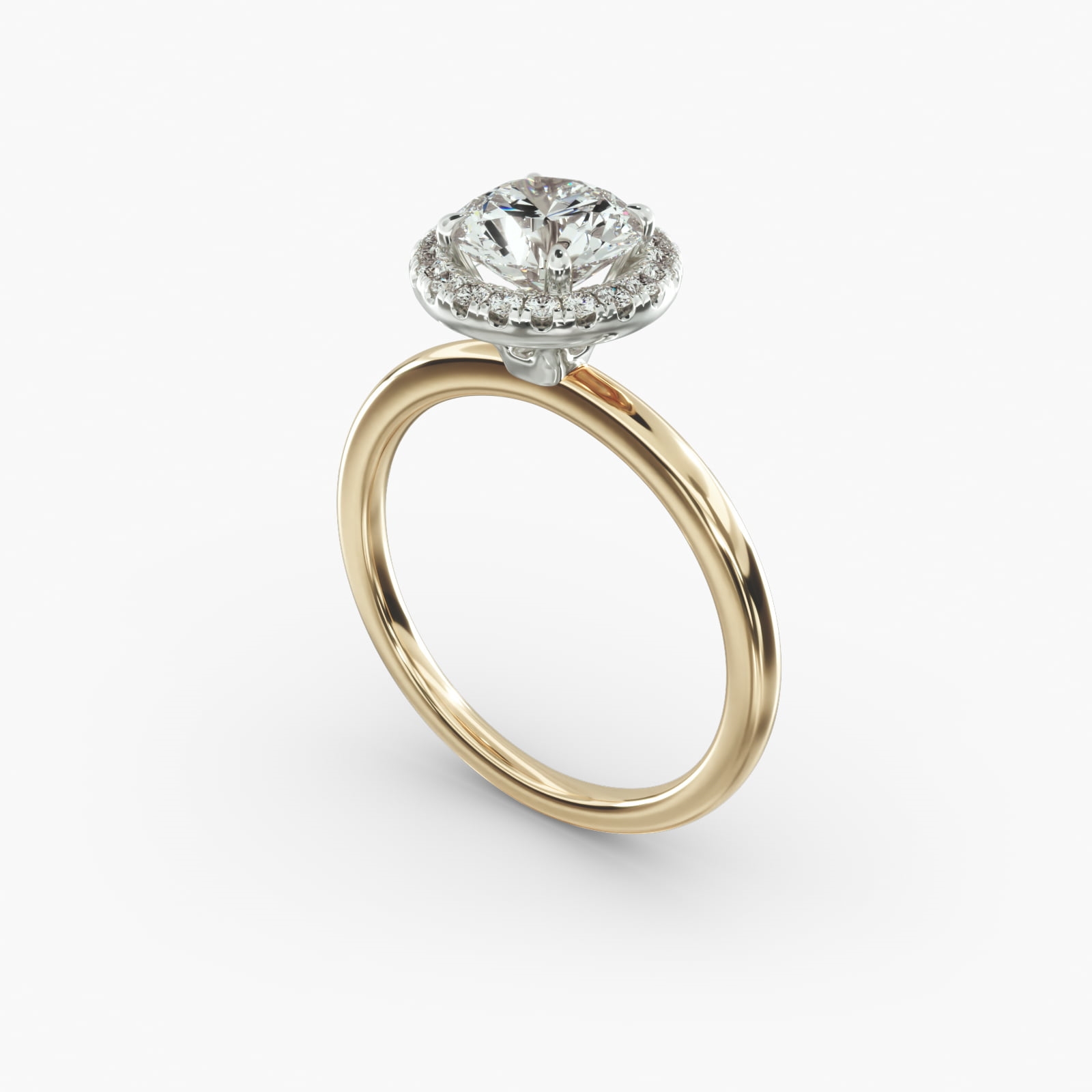 Solitaire Engagement Ring Classic Halo Head