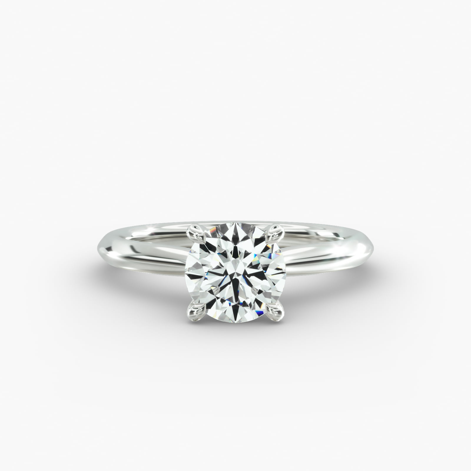 Knife Edge Solitaire Engagement Ring 4-Prong Nouveau Head