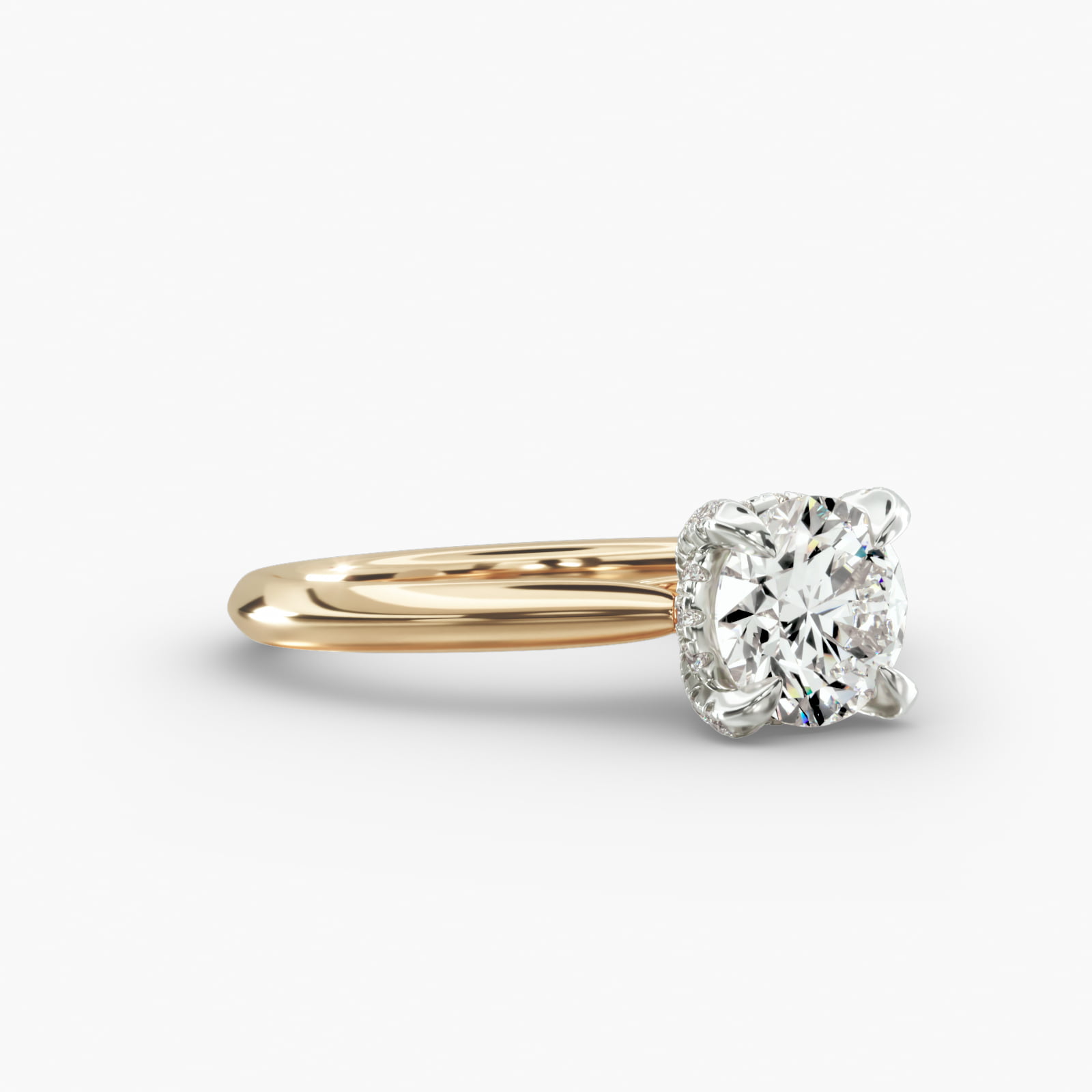 Knife Edge Solitaire Engagement Ring Diamond Basket Head