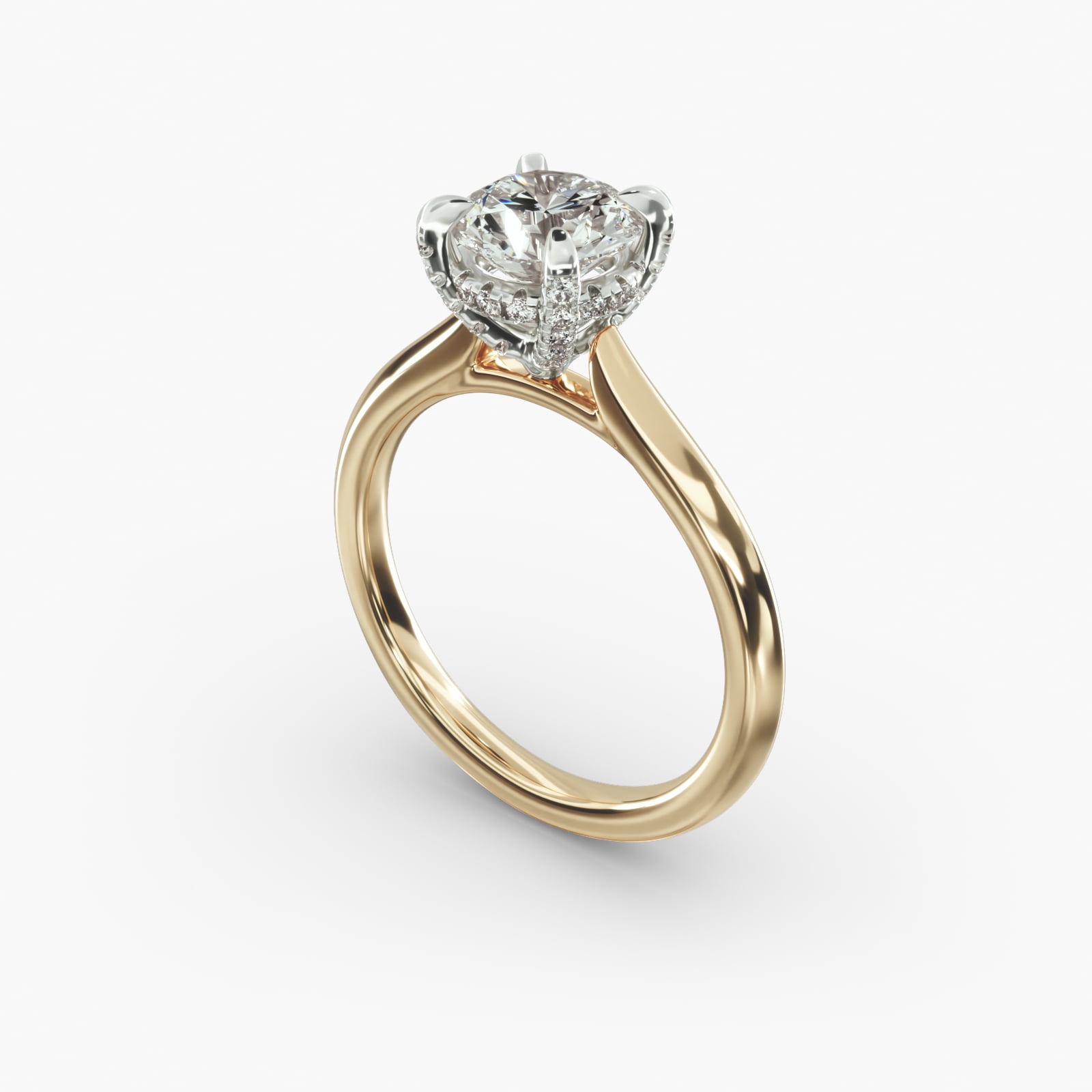 Knife Edge Solitaire Engagement Ring Diamond Basket Head