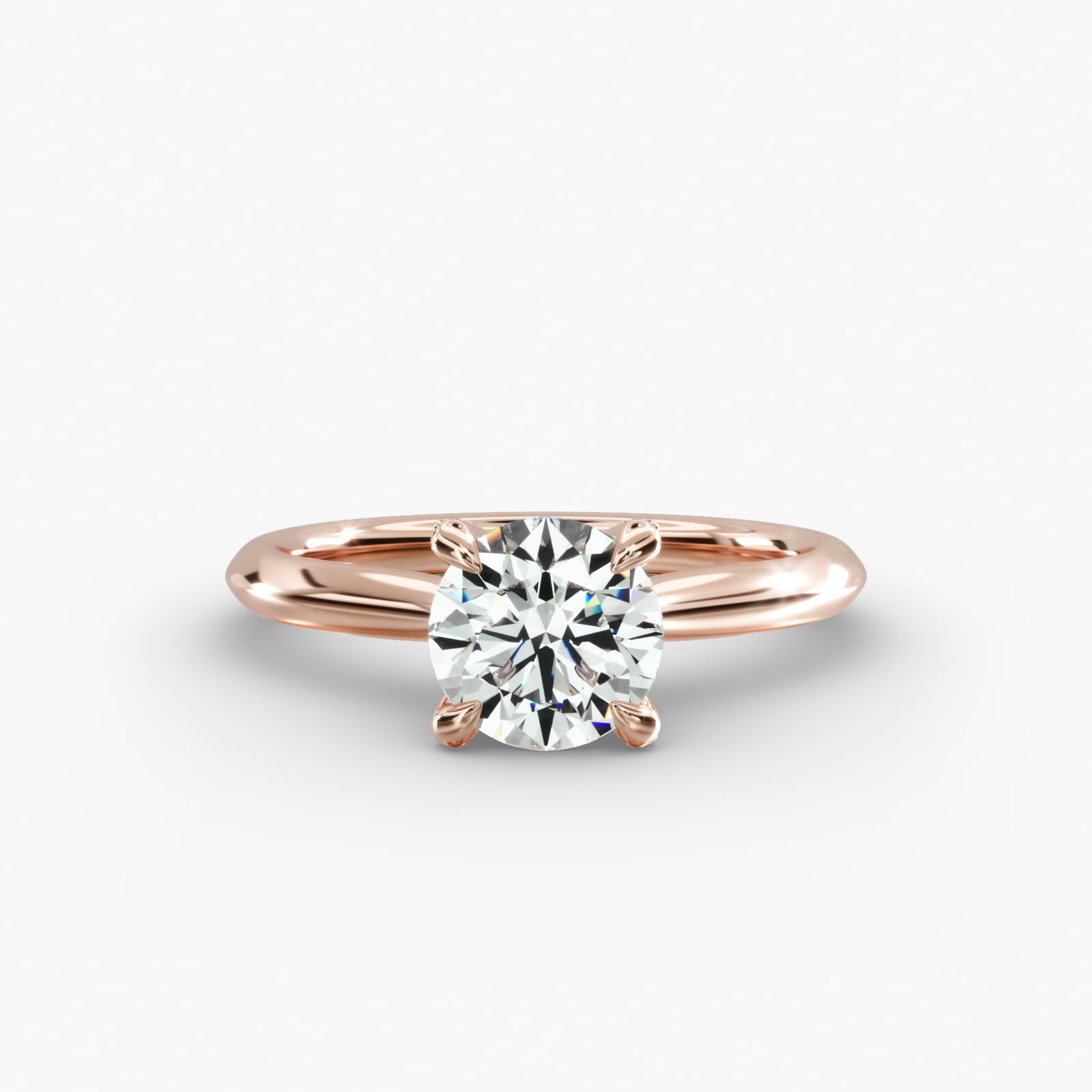 Knife Edge Solitaire Engagement Ring Diamond Tulip Head