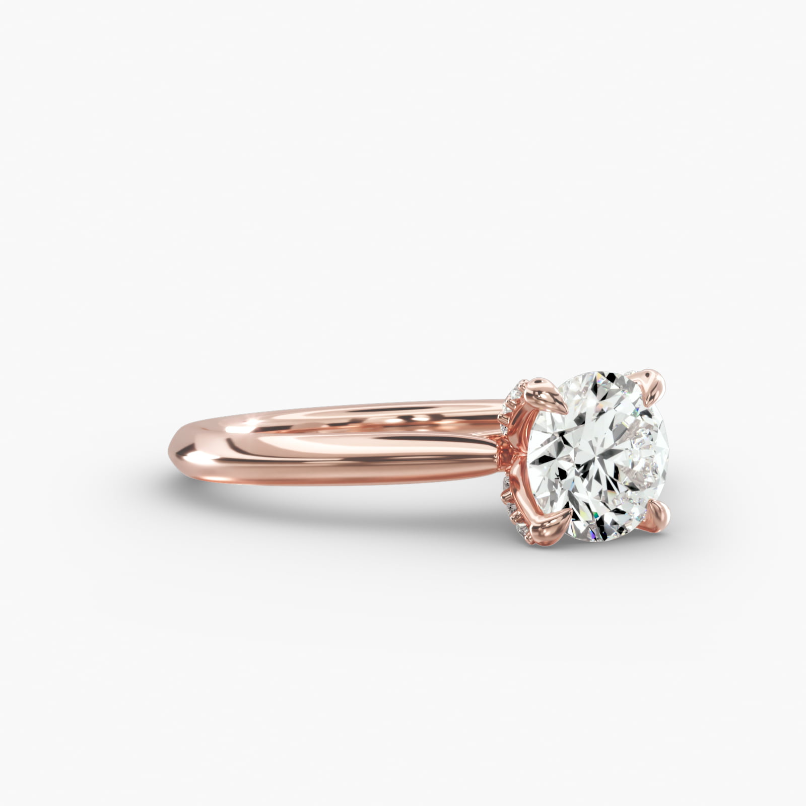Knife Edge Solitaire Engagement Ring Diamond Tulip Head