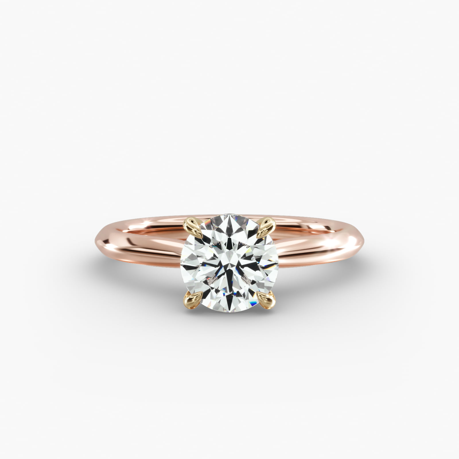 Knife Edge Solitaire Engagement Ring Hidden Halo Head