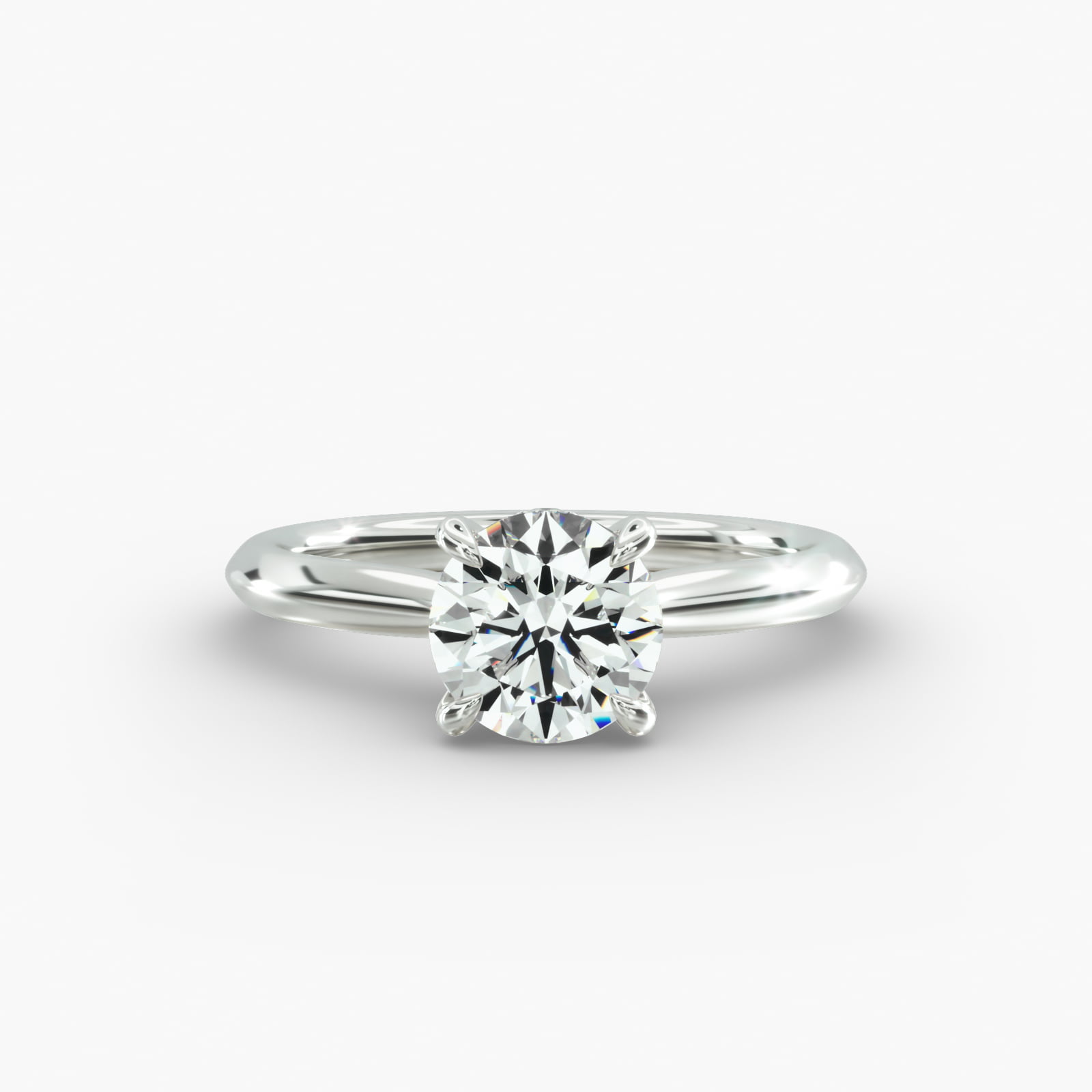 Knife Edge Solitaire Engagement Ring Hidden Halo Head
