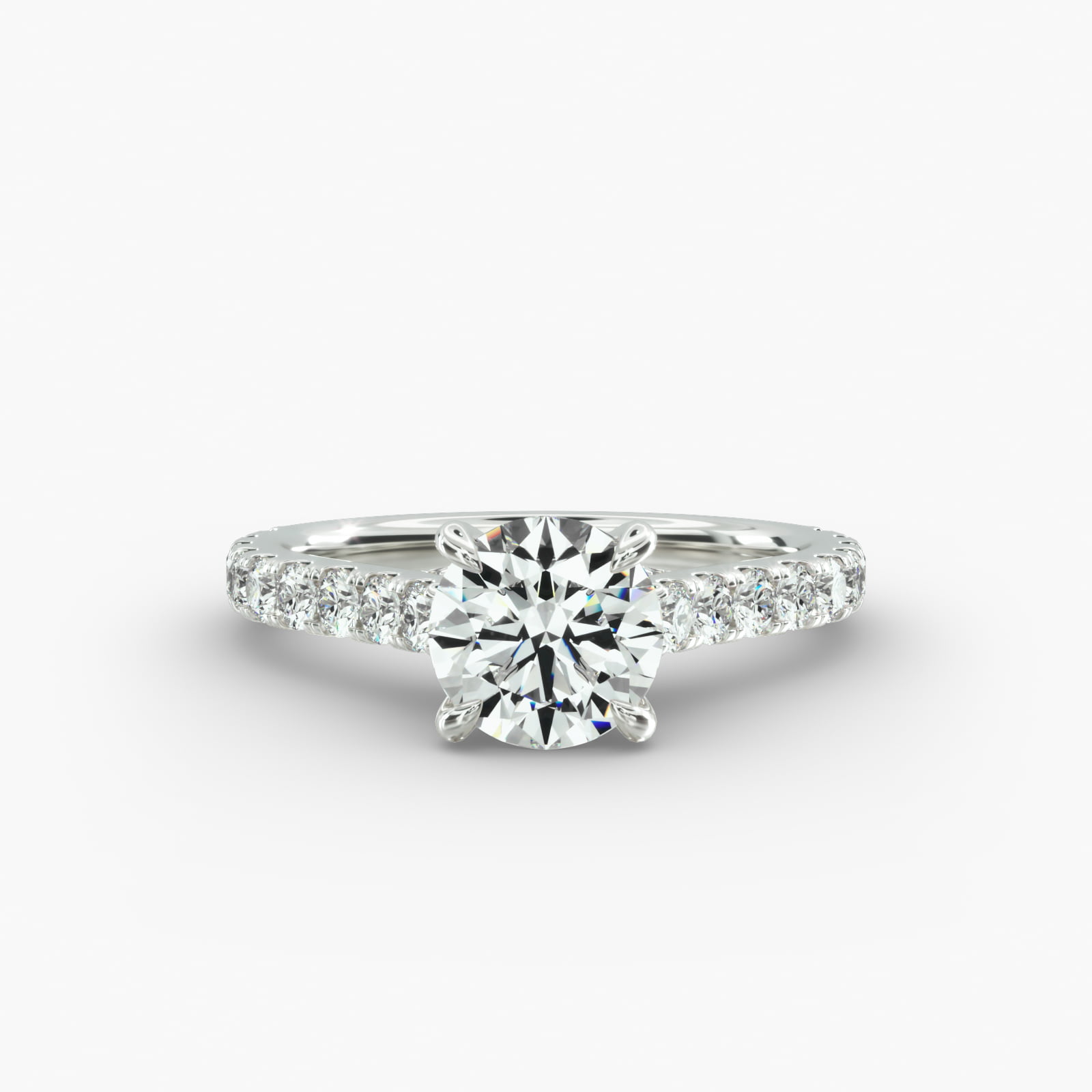 Cathedral Pavé Engagement Ring Secret Diamond Head