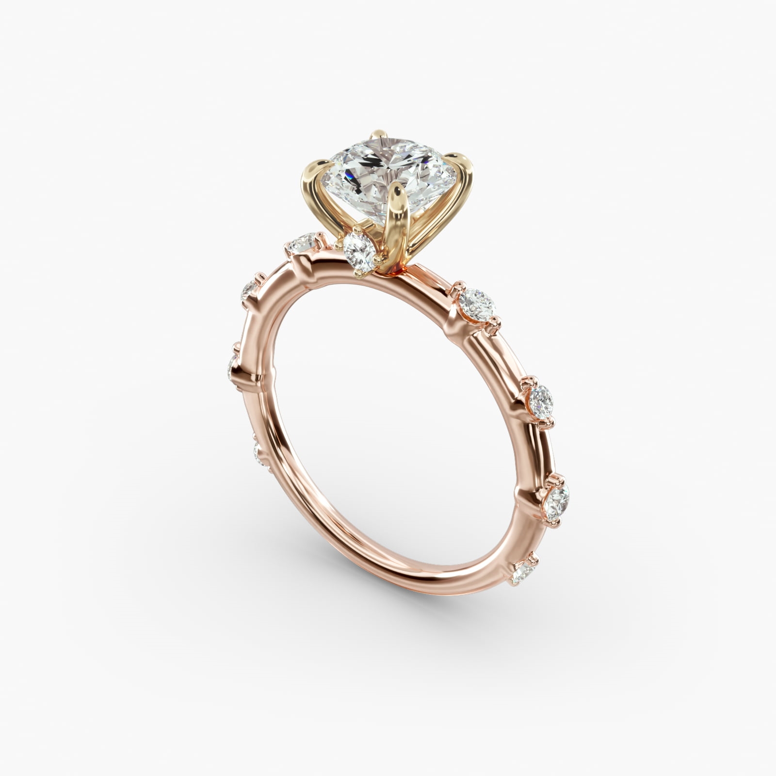 Floating Station Engagement Ring Secret Diamond Head