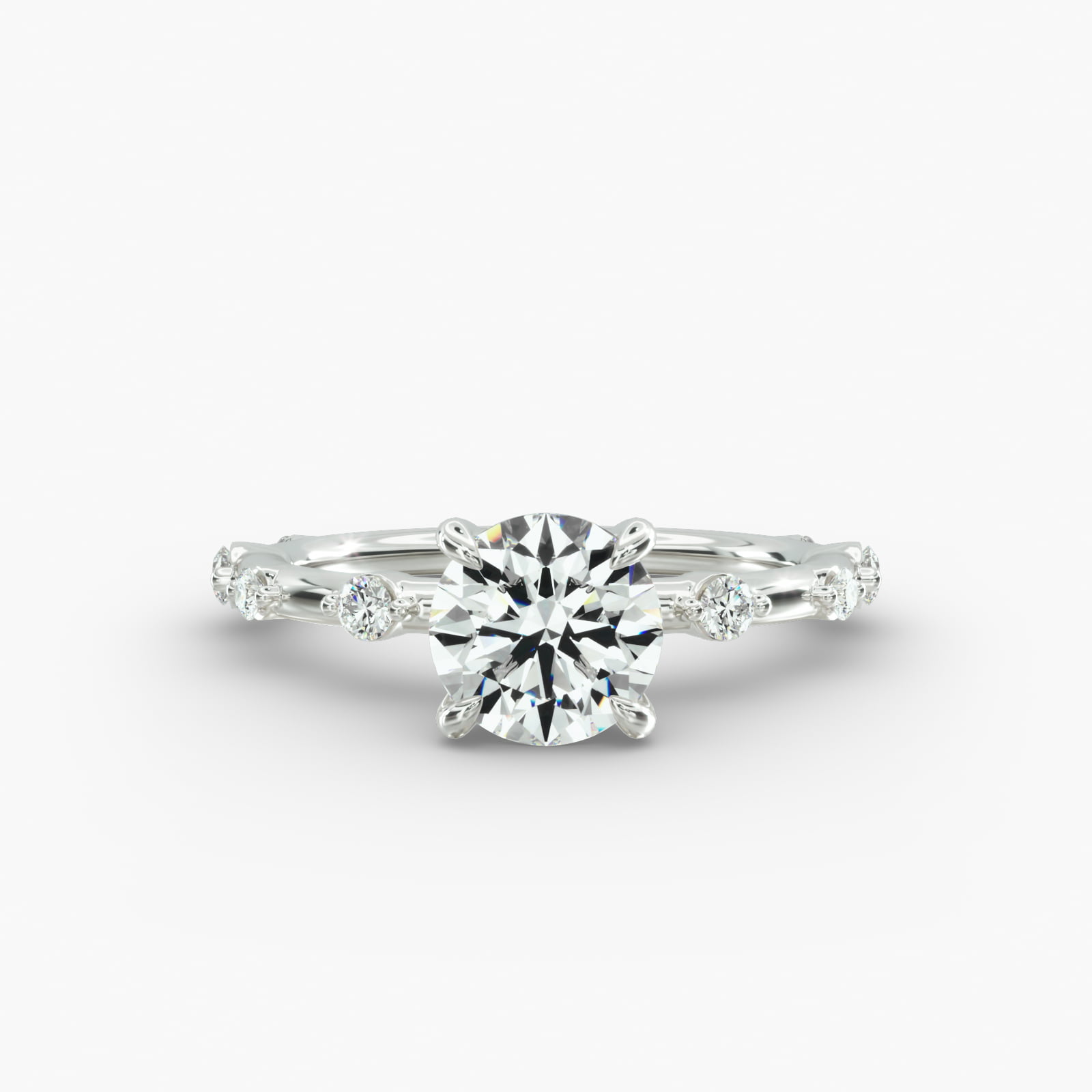 Floating Station Engagement Ring Secret Diamond Head