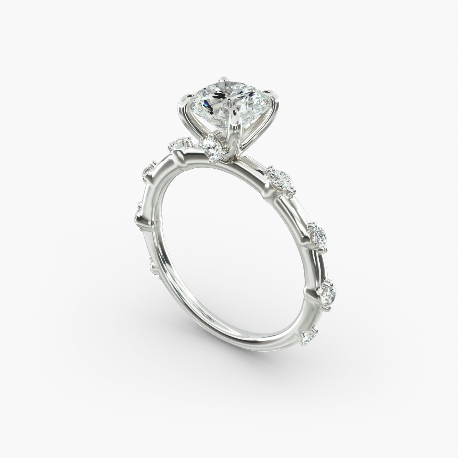 Floating Station Engagement Ring Secret Diamond Head