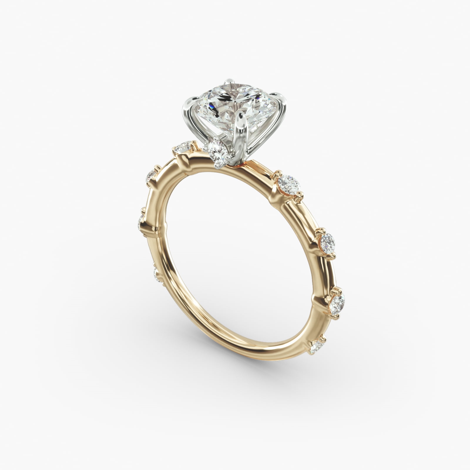 Floating Station Engagement Ring Secret Diamond Head