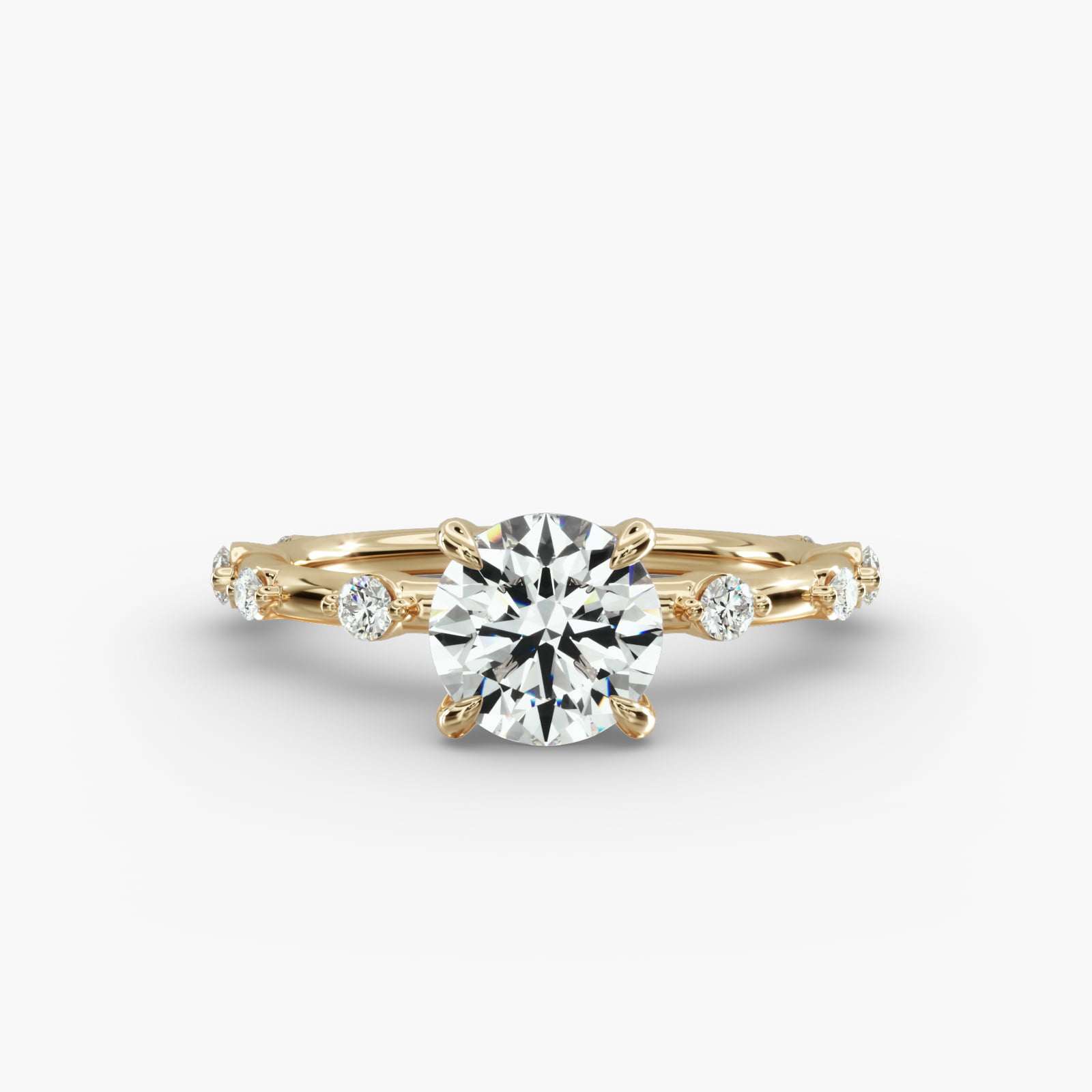Floating Station Engagement Ring Secret Diamond Head