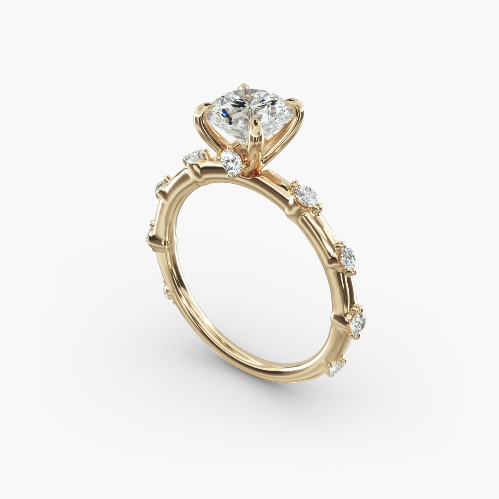 Floating Station Engagement Ring Secret Diamond Head